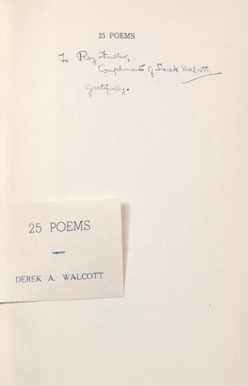 Bonhams : WALCOTT (DEREK A.) 25 Poems, second edition, AUTHOR'S ...