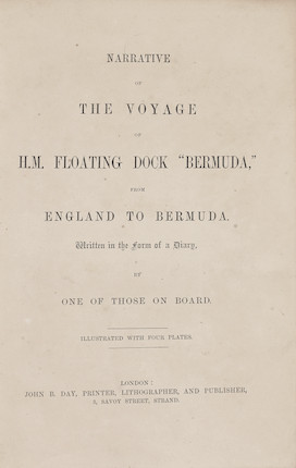Bonhams : BERMUDA Narrative of the Voyage of H.M. Floating Dock Bermuda ...