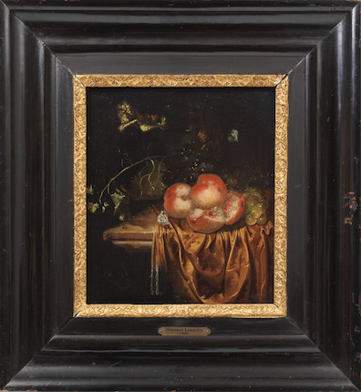 Bonhams : Harmen Loeding (Leiden circa 1637-1673) Still life of peaches ...