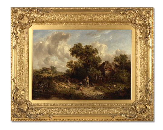 Bonhams : Richard H. Hilder (British, 1813-1852) Figures before an old ...