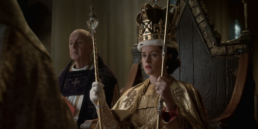 Bonhams : Claire Foy (as the Queen) A replica of the Coronation ...