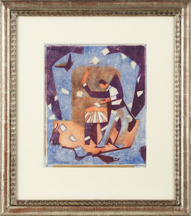 Bonhams : Claude Flight (British, 1881-1955) The Conjurer Linocut ...
