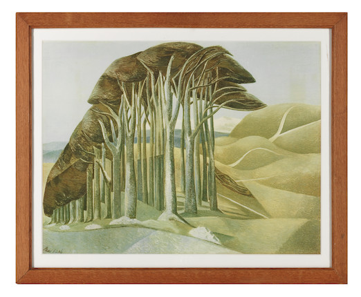 Bonhams : After Paul Nash (British, 1889-1946) Wood on the Downs Offset ...