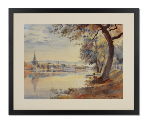 Bonhams : Maung Maung Gyi (Burmese, 1890-1942) Mandalay Palace Moat, Burma