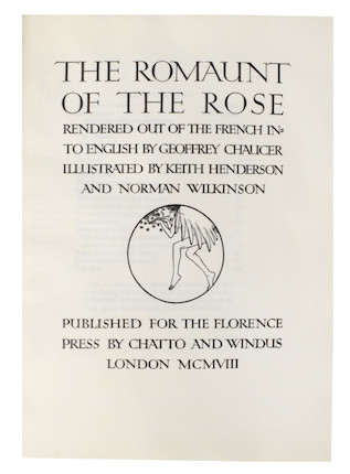Bonhams : CHAUCER - PRINTED ON VELLUM CHAUCER (GEOFFREY) The Romaunt of ...