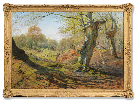 Bonhams : Andrew MacCallum (British, 1821-1902) Spring - The outskirts ...