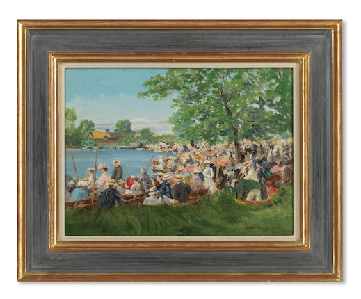 Bonhams : Percy Robert Craft (British, 1856-1934) Regatta on the Camb