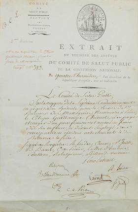 Bonhams : FRENCH REVOLUTION - MAXIMILIEN ROBESPIERRE Document signed ...
