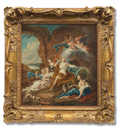 Bonhams : Circle of François Boucher (Paris 1703-1770) Diana and her nymphs