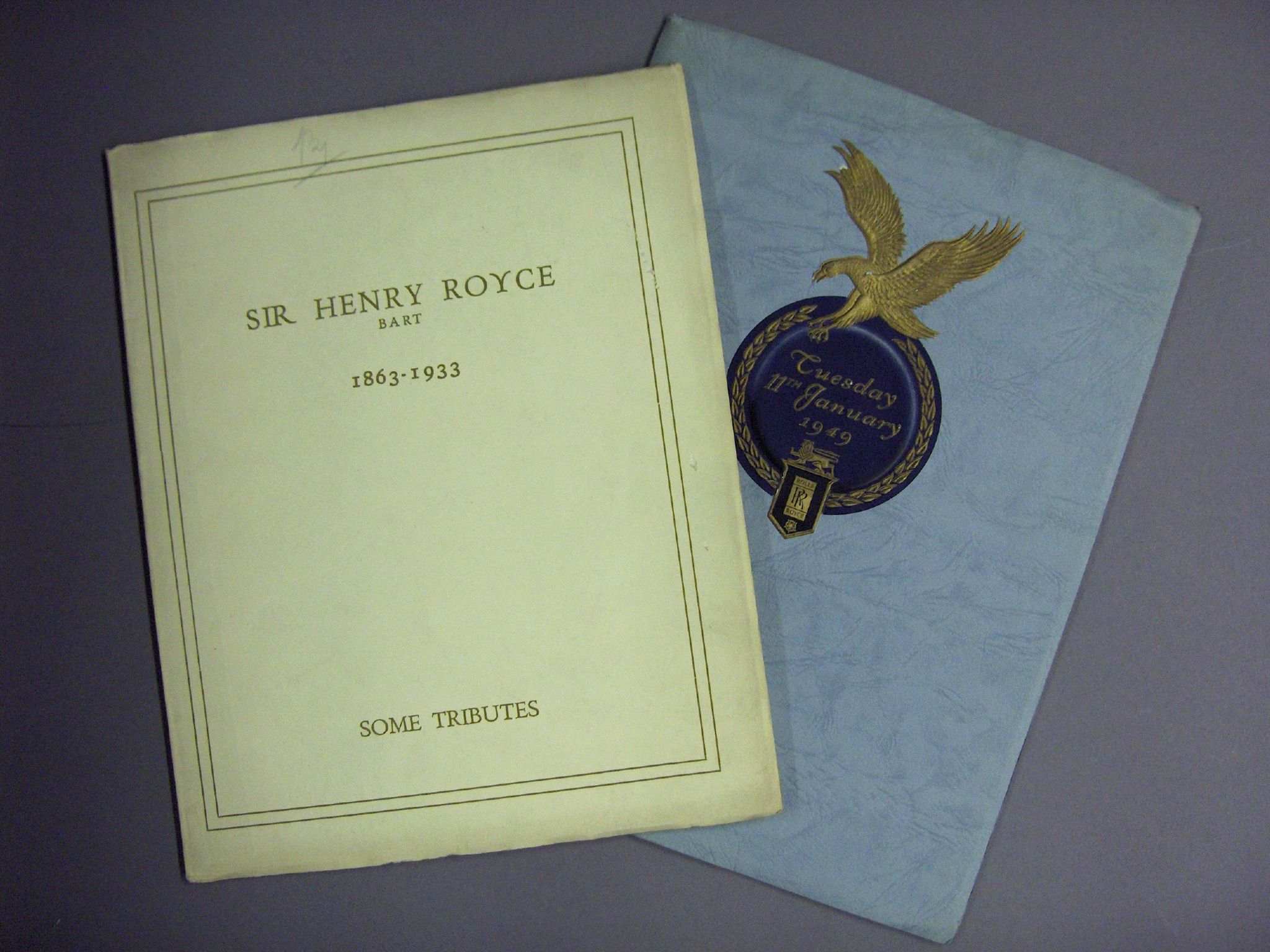 Bonhams Cars : 'Sir Henry Royce Bart Some Tributes', 1930s,