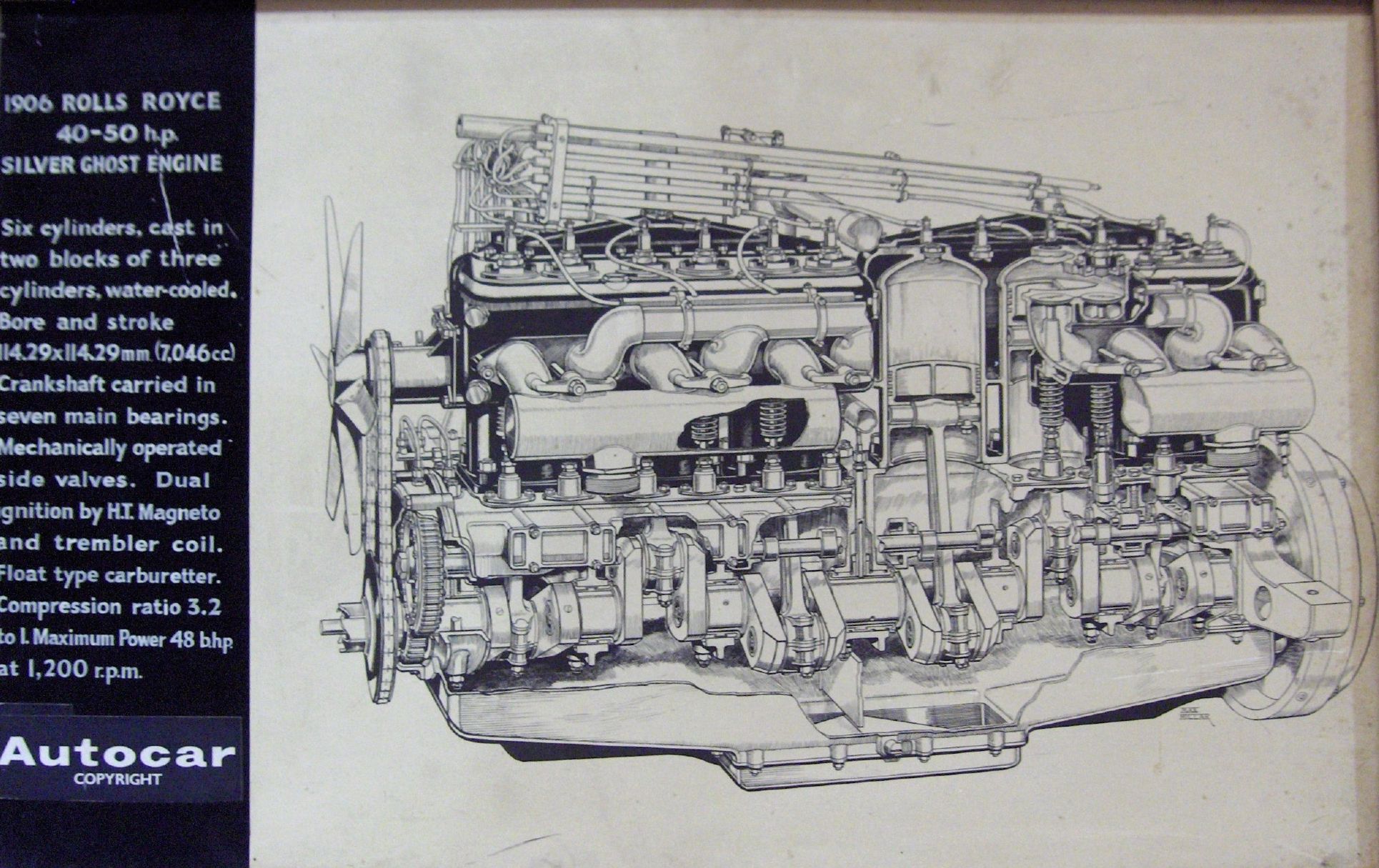 Bonhams Cars : A Rolls Royce 40/50Hp Silver Ghost engine cut-away ...