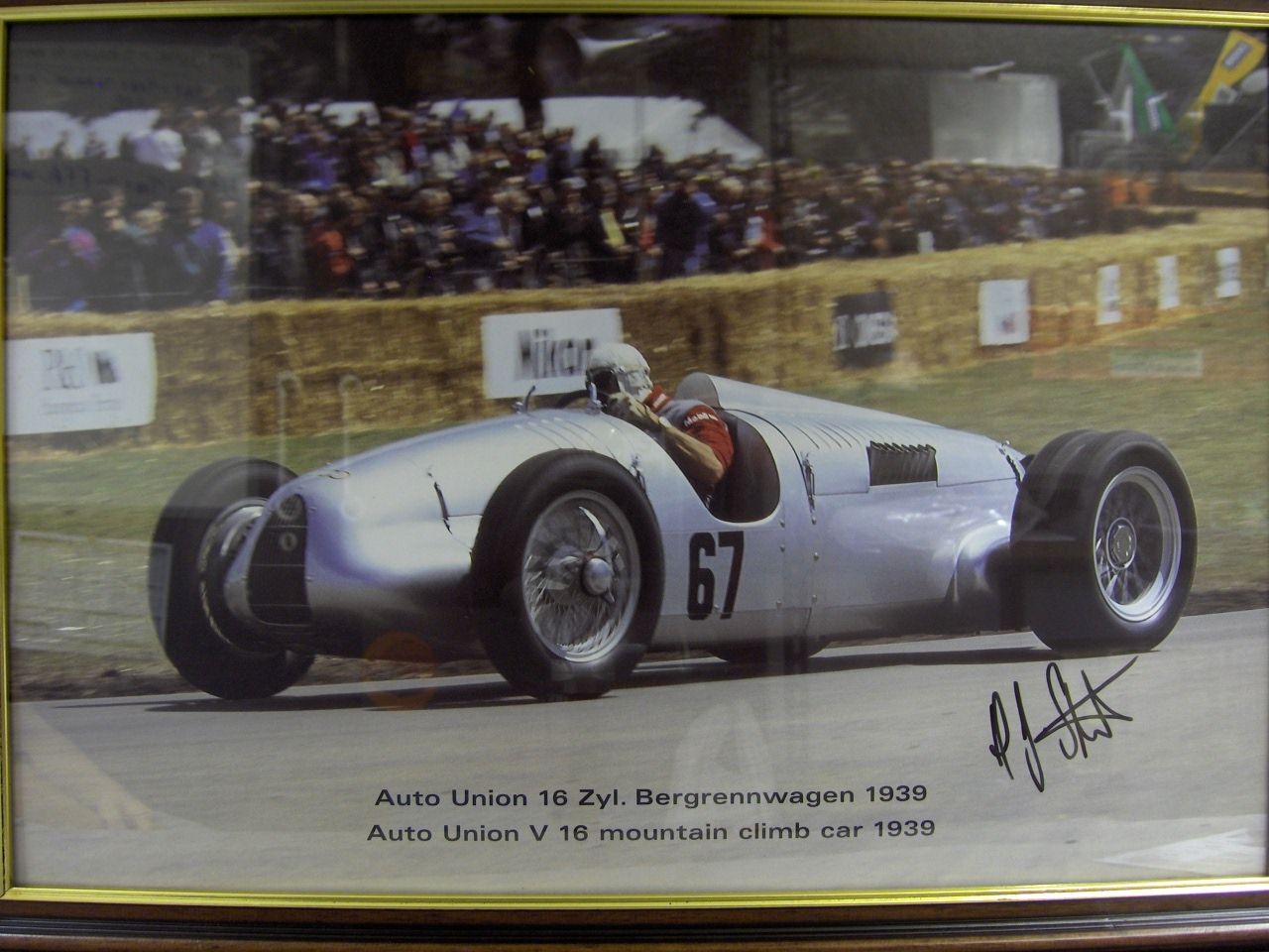 Bonhams Cars : A signed colour poster of Hans Stuck Jnr in Auto Union ...