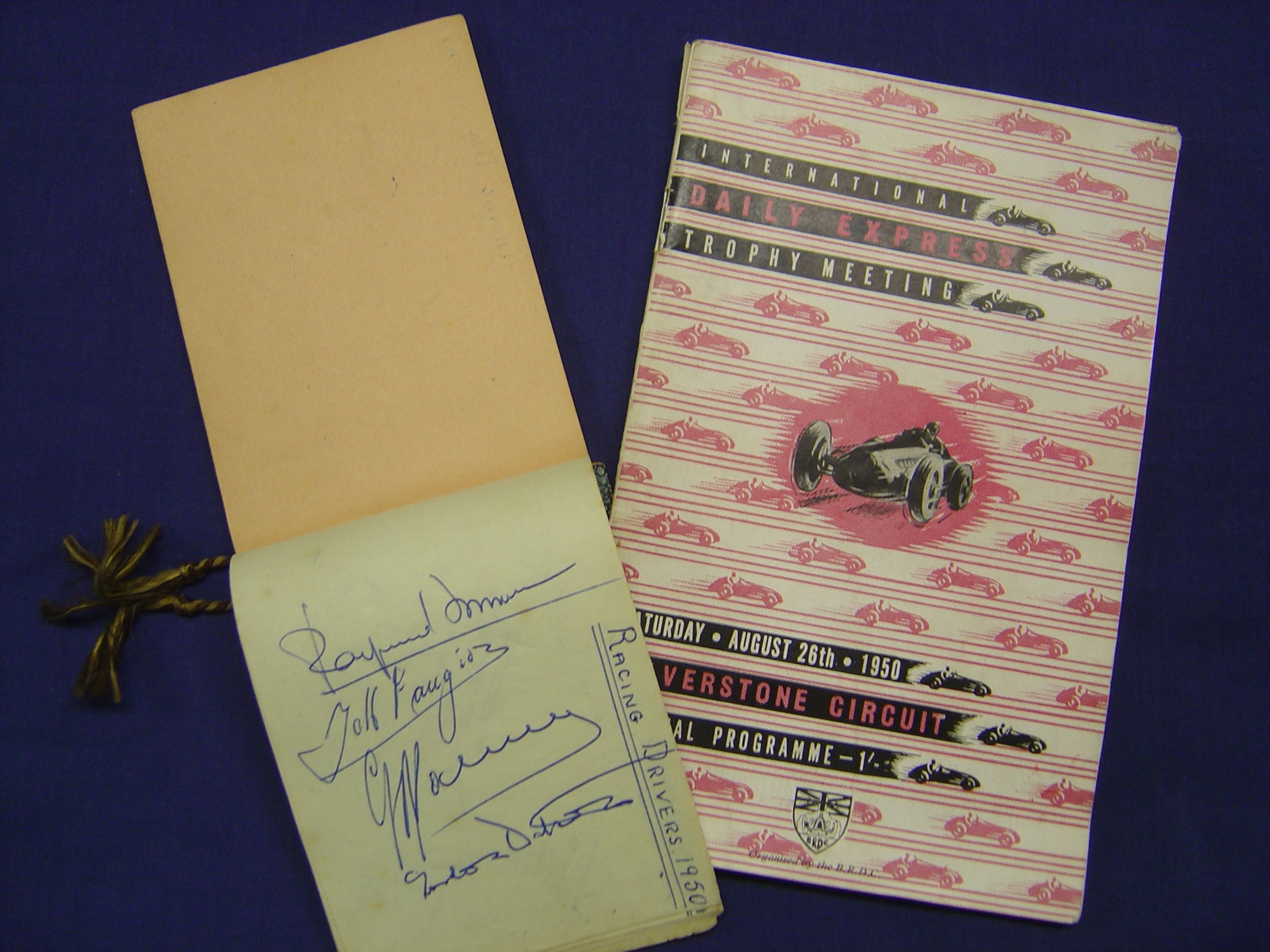 Bonhams Cars : Drivers Signatures, Silverstone 1949, 1950 and 1951,