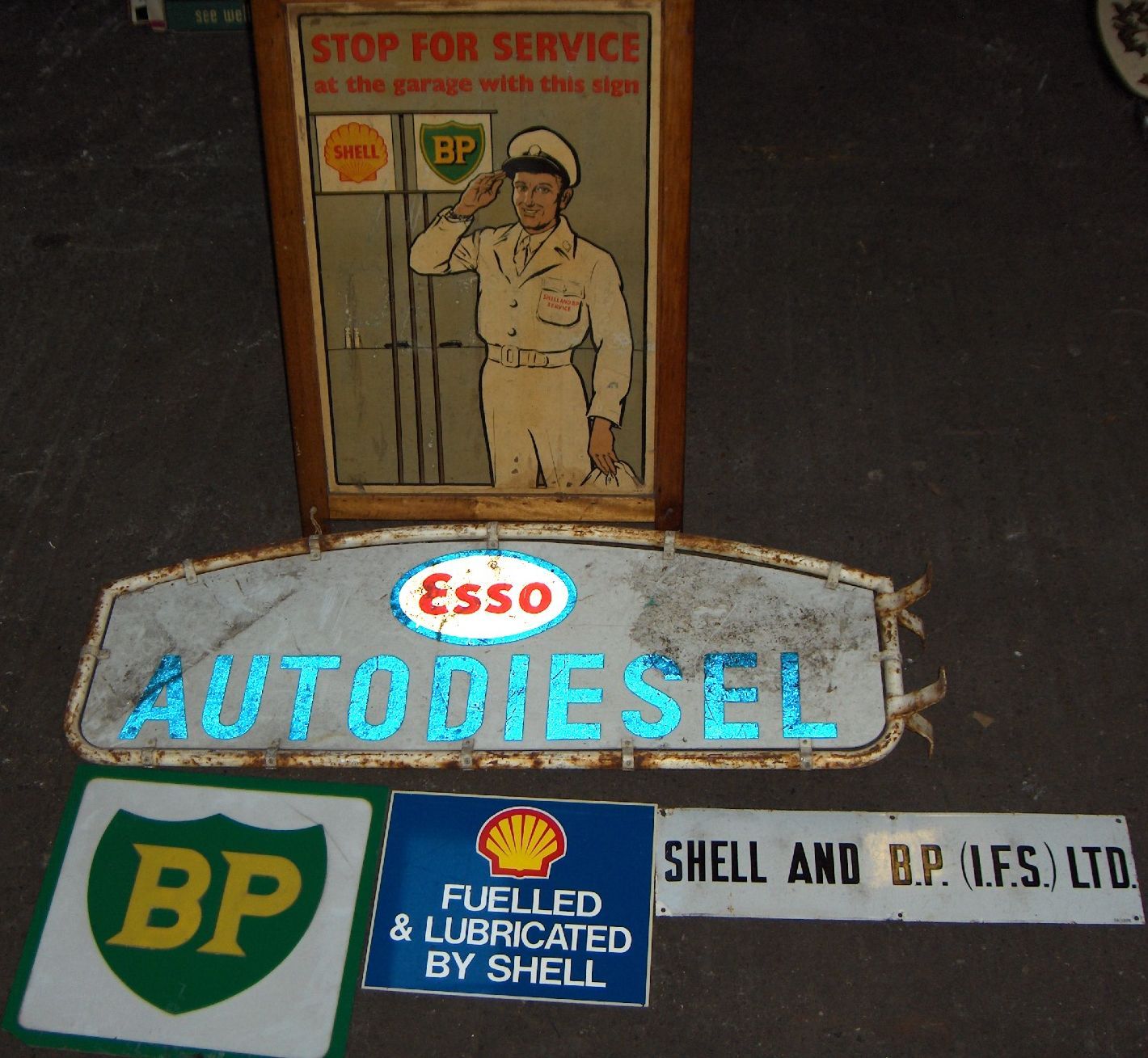Bonhams Cars : A Good Shell BP forecourt A-Frame sign,