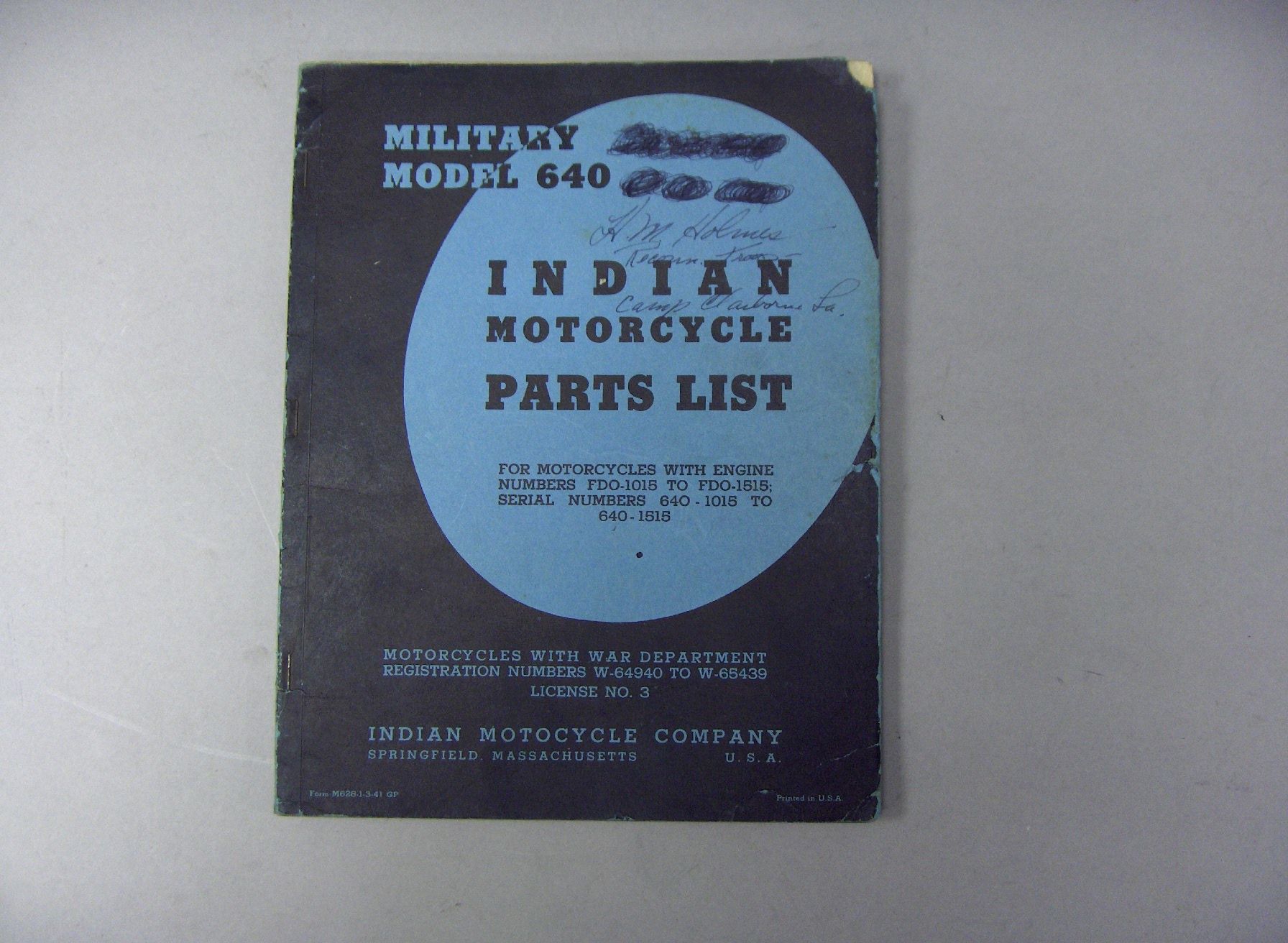 Bonhams Cars : A 1941 Indian Parts List,