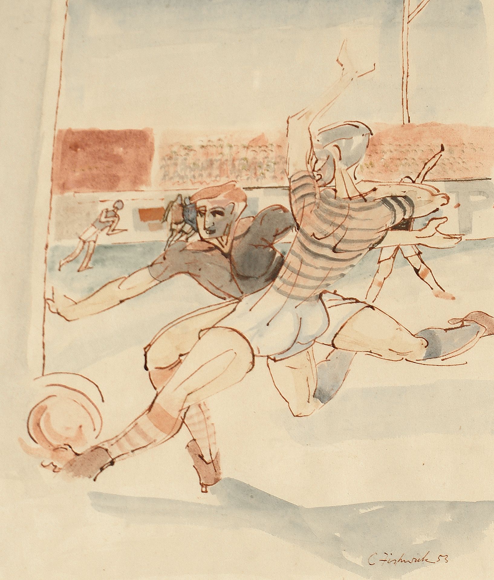 Bonhams : Clifford Fishwick (British, 1923-1997) On the football pitch