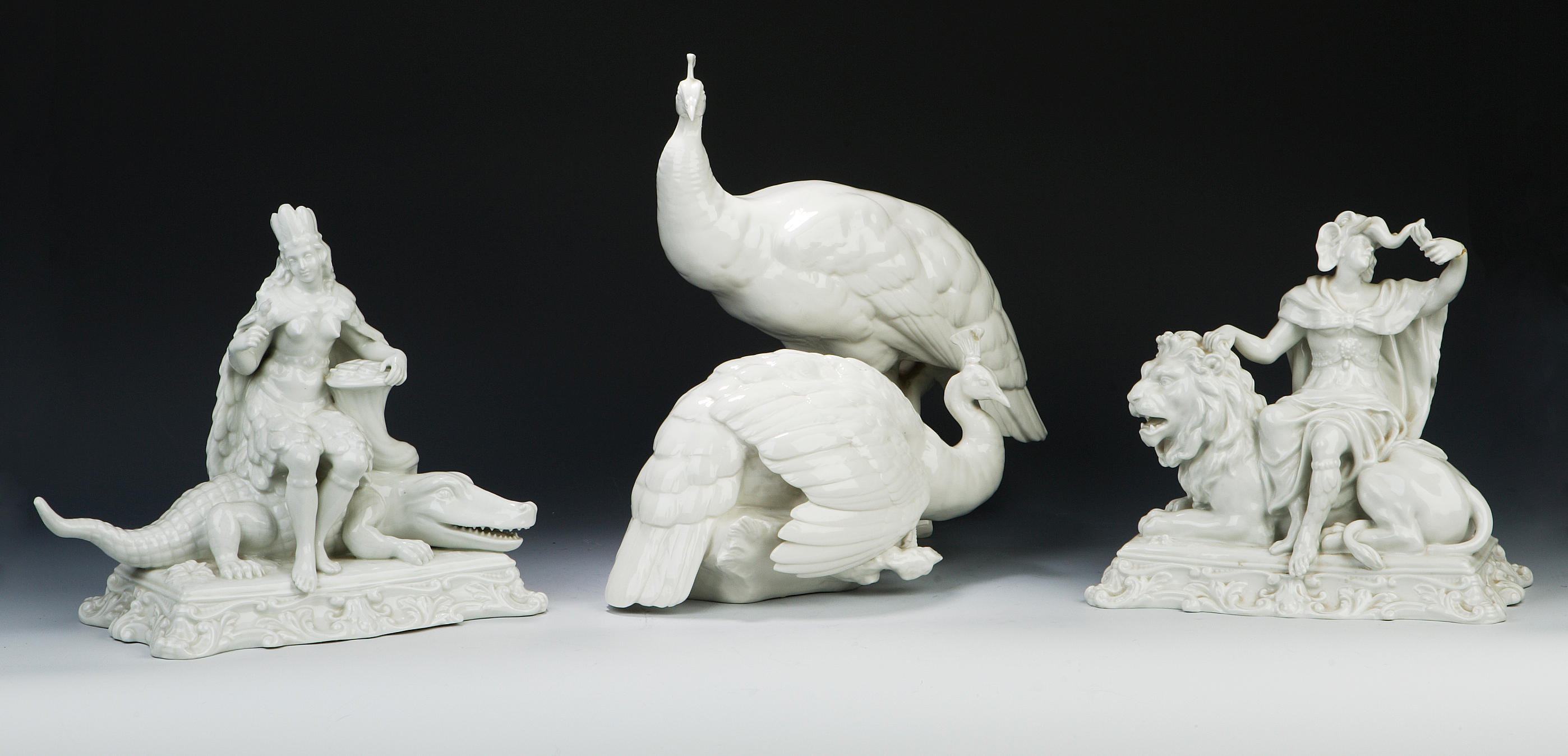 Bonhams A Large Continental Porcelain Model Of Peacocks