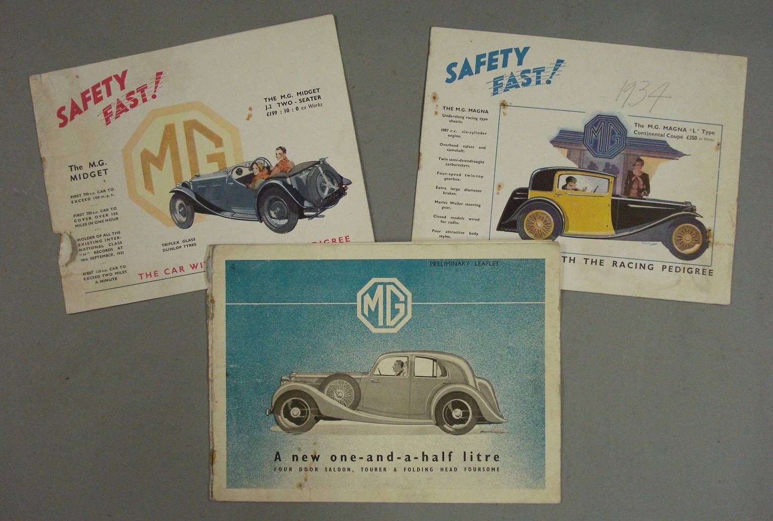 Bonhams Cars : Three pre-war MG sales brochures,