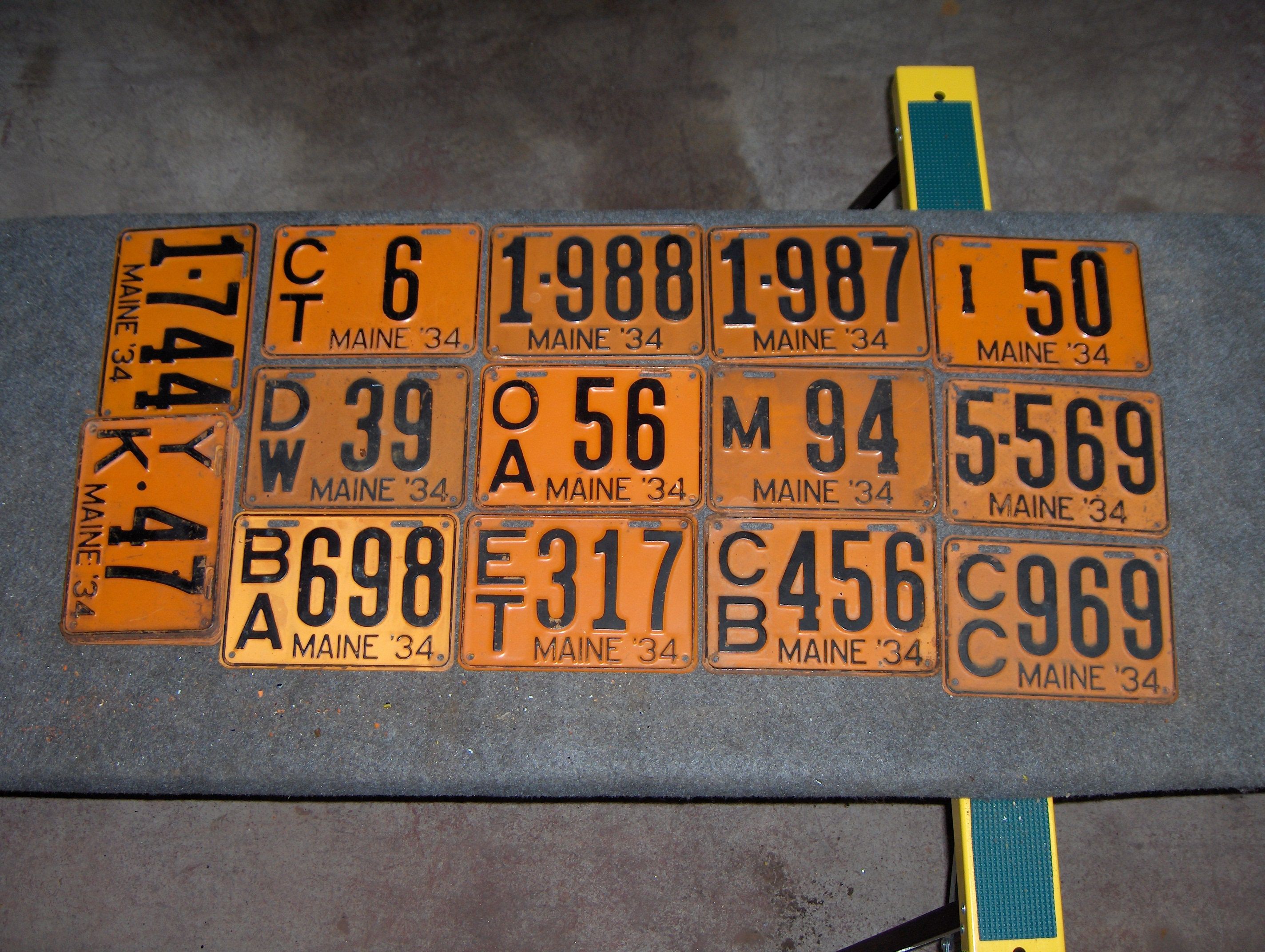 Bonhams Cars : Thirty-five assorted 1934 embossed tin Maine license ...