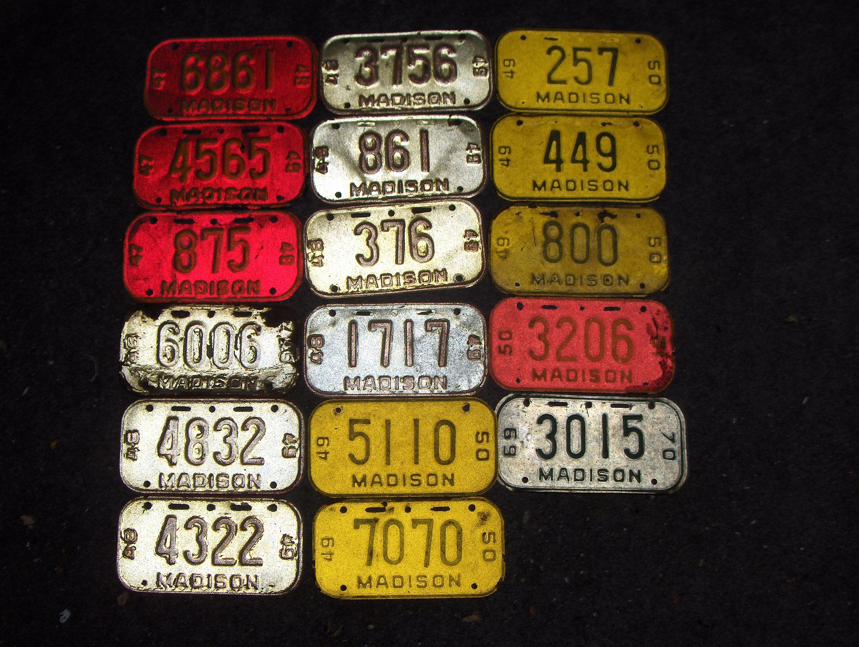 Bonhams Cars : Seventeen assorted 'Madison' cycle license plates,