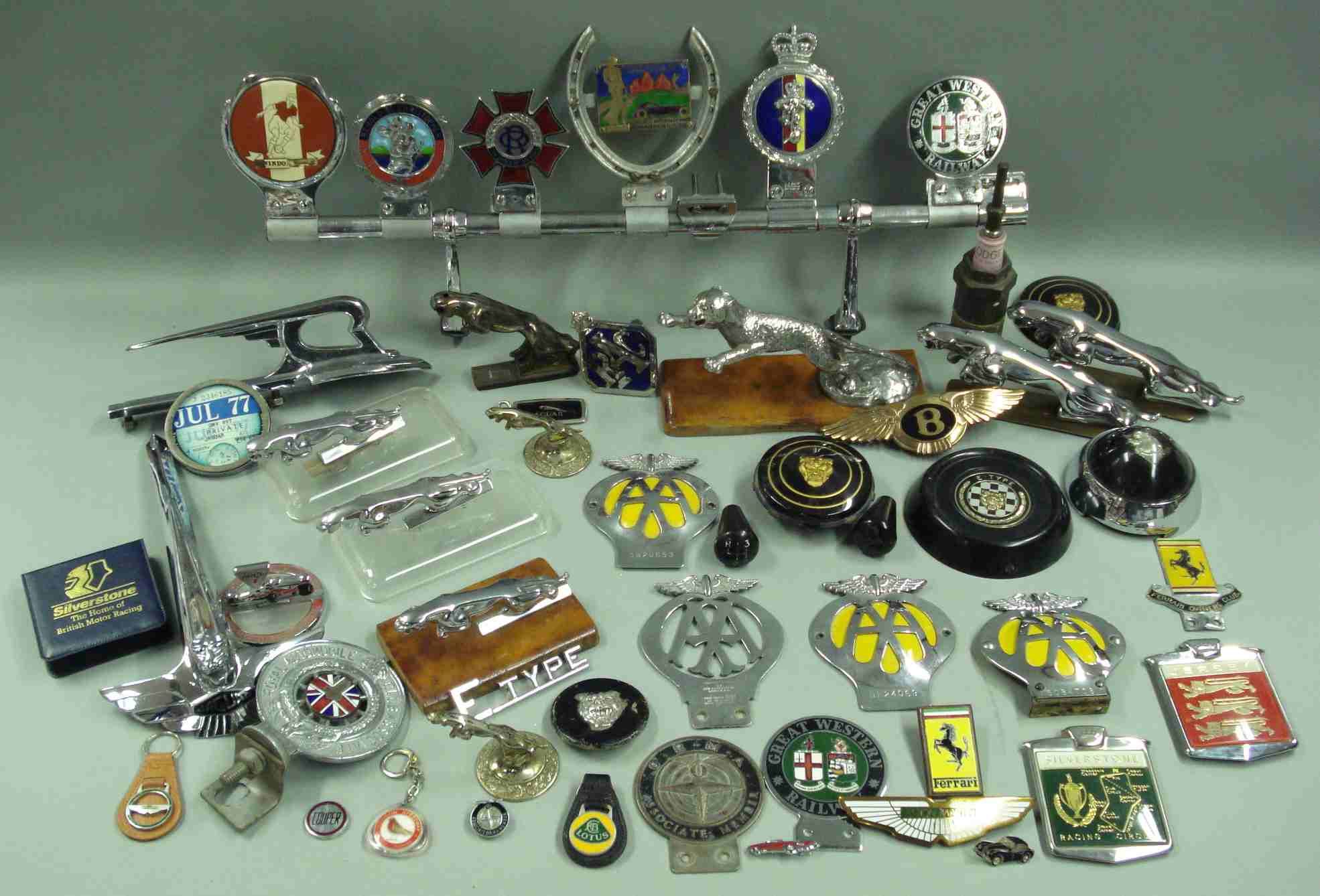 Bonhams Cars : A quantity of badges and mascots,