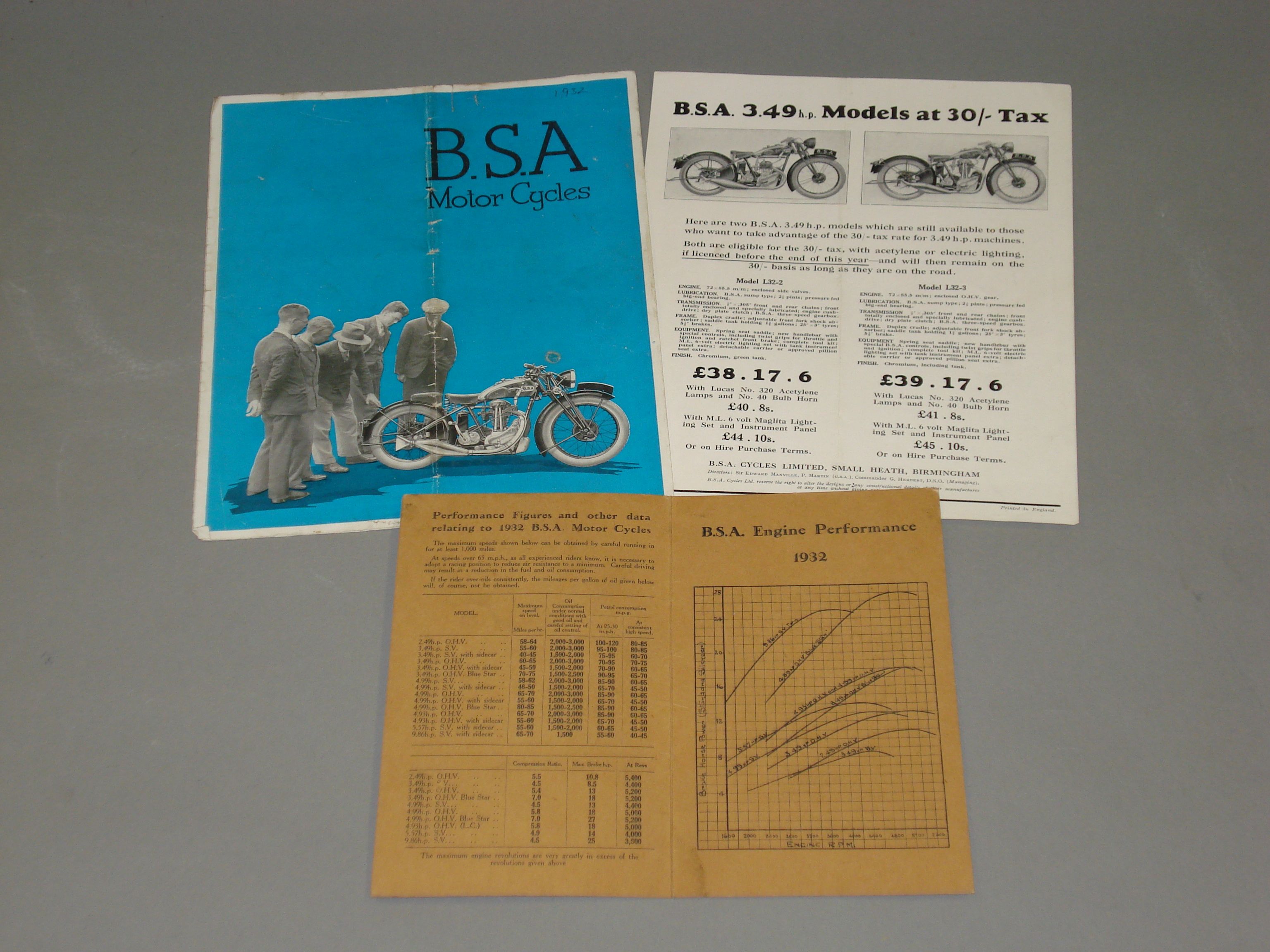 Bonhams Cars : A 1932 BSA range brochure,
