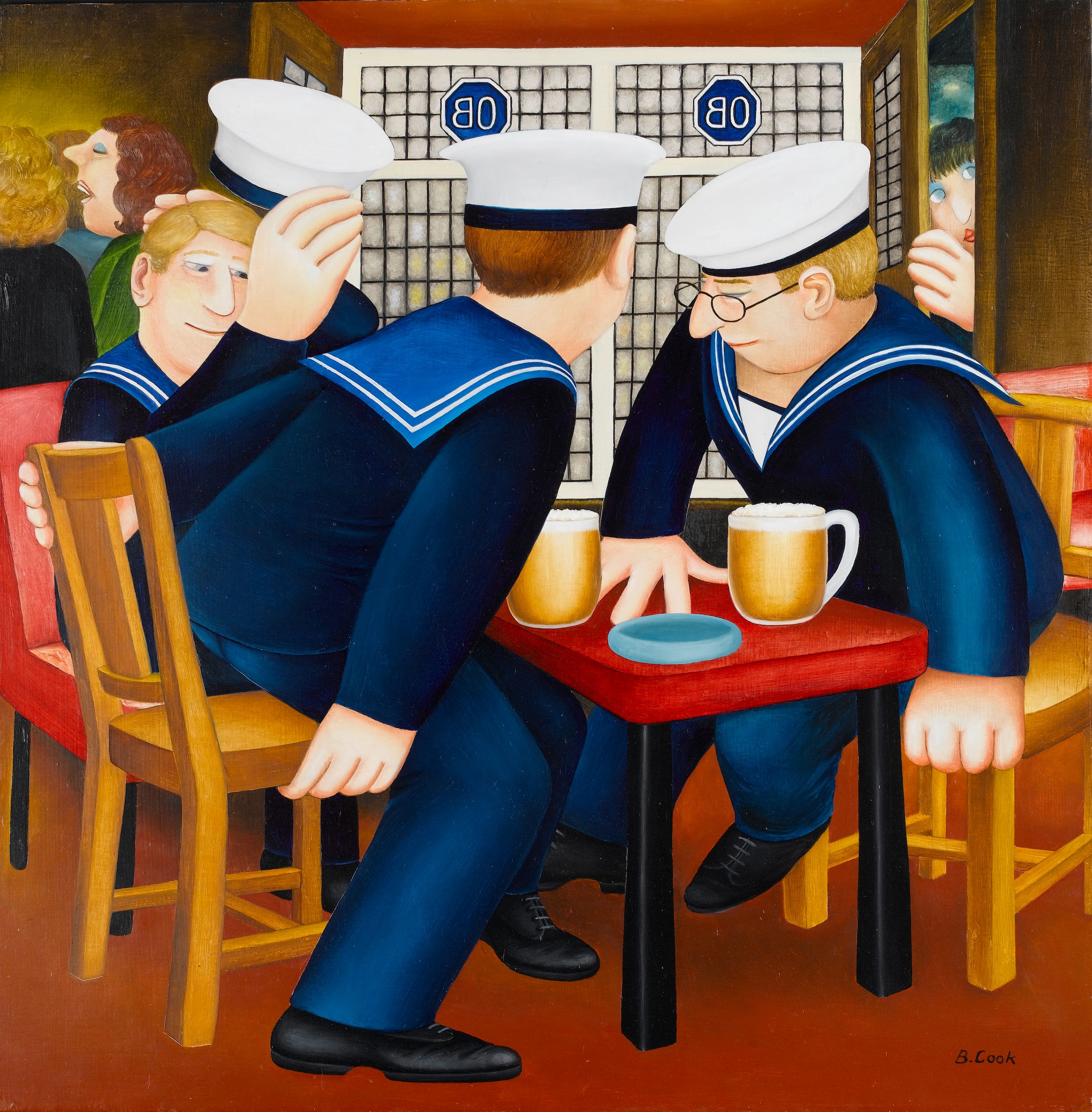 Bonhams : Beryl Cook (British, 1926-2008) The Dolphin 61.5 x 61 cm. (24 ...