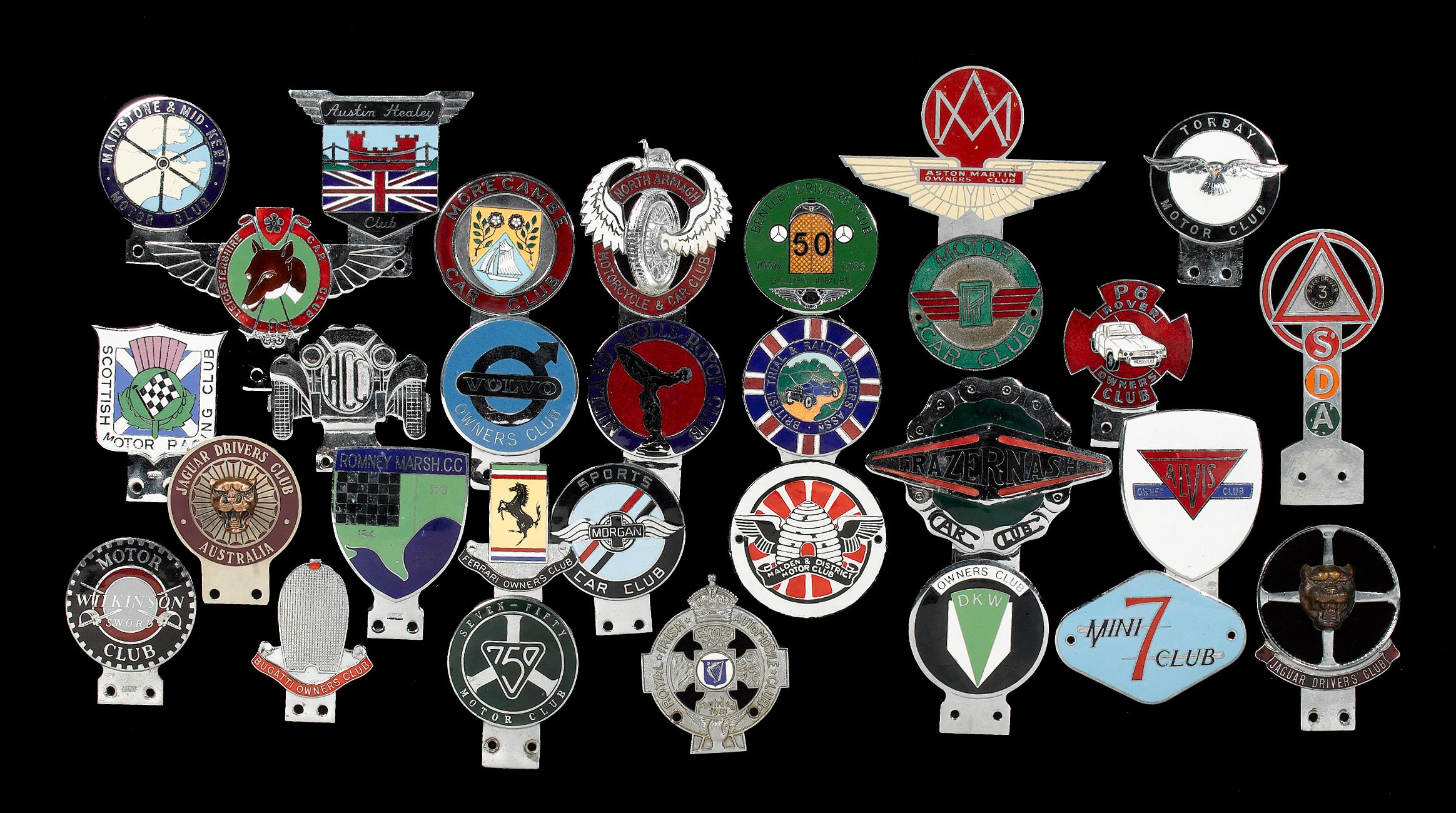 Bonhams Cars : A large collection of motoring badges and plaques,