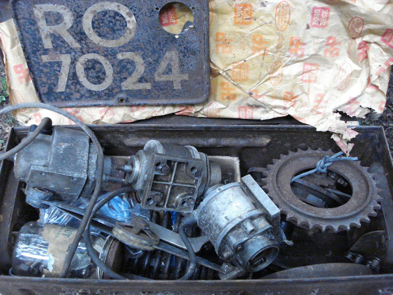 Bonhams Cars : A box of spares believed Humber motorcycle,