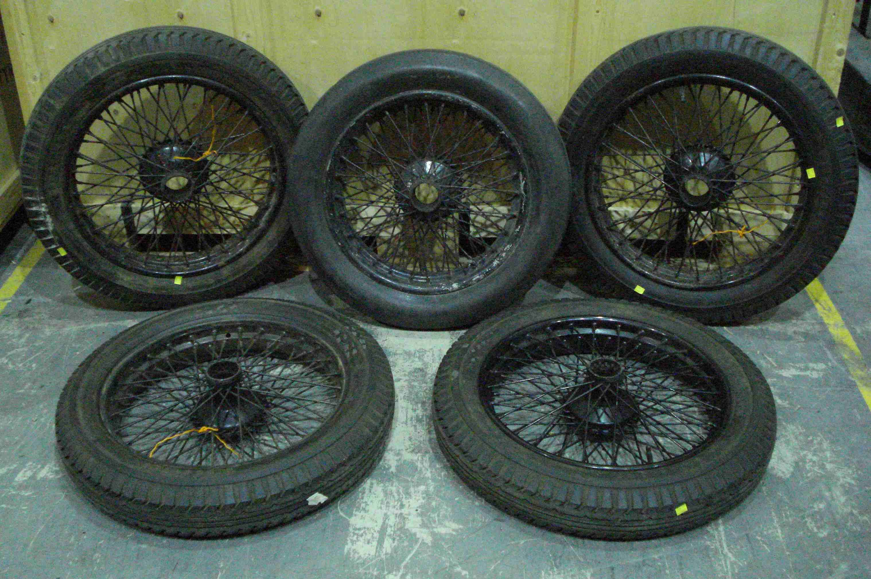 Bonhams Cars : Five Edwardian or vintage wire wheels,