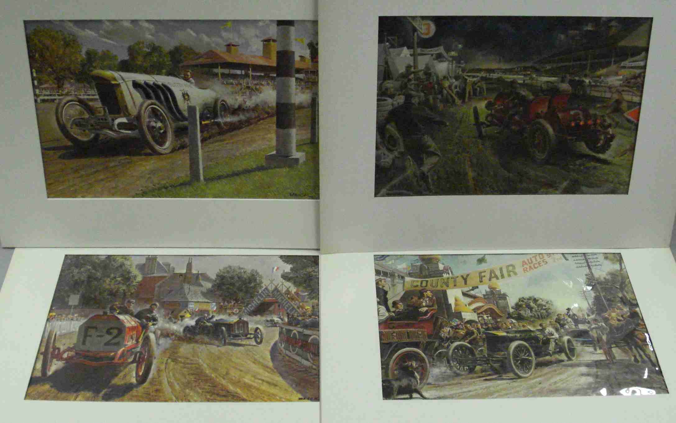 Bonhams Cars : A lot of Edwardian motor racing prints after Peter Helck,