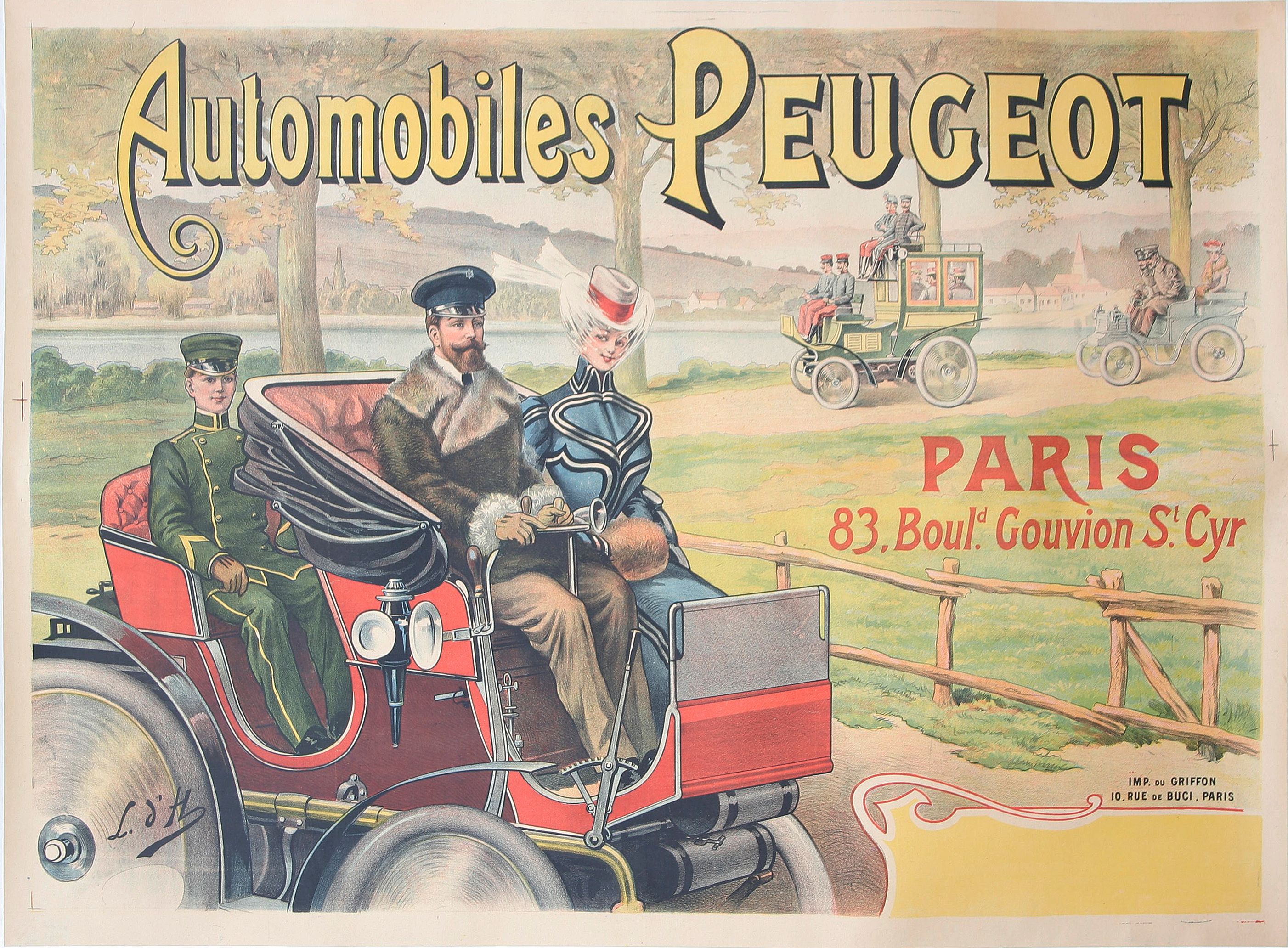 Bonhams Cars : An Automobiles Peugeot advertising poster, French, circa ...