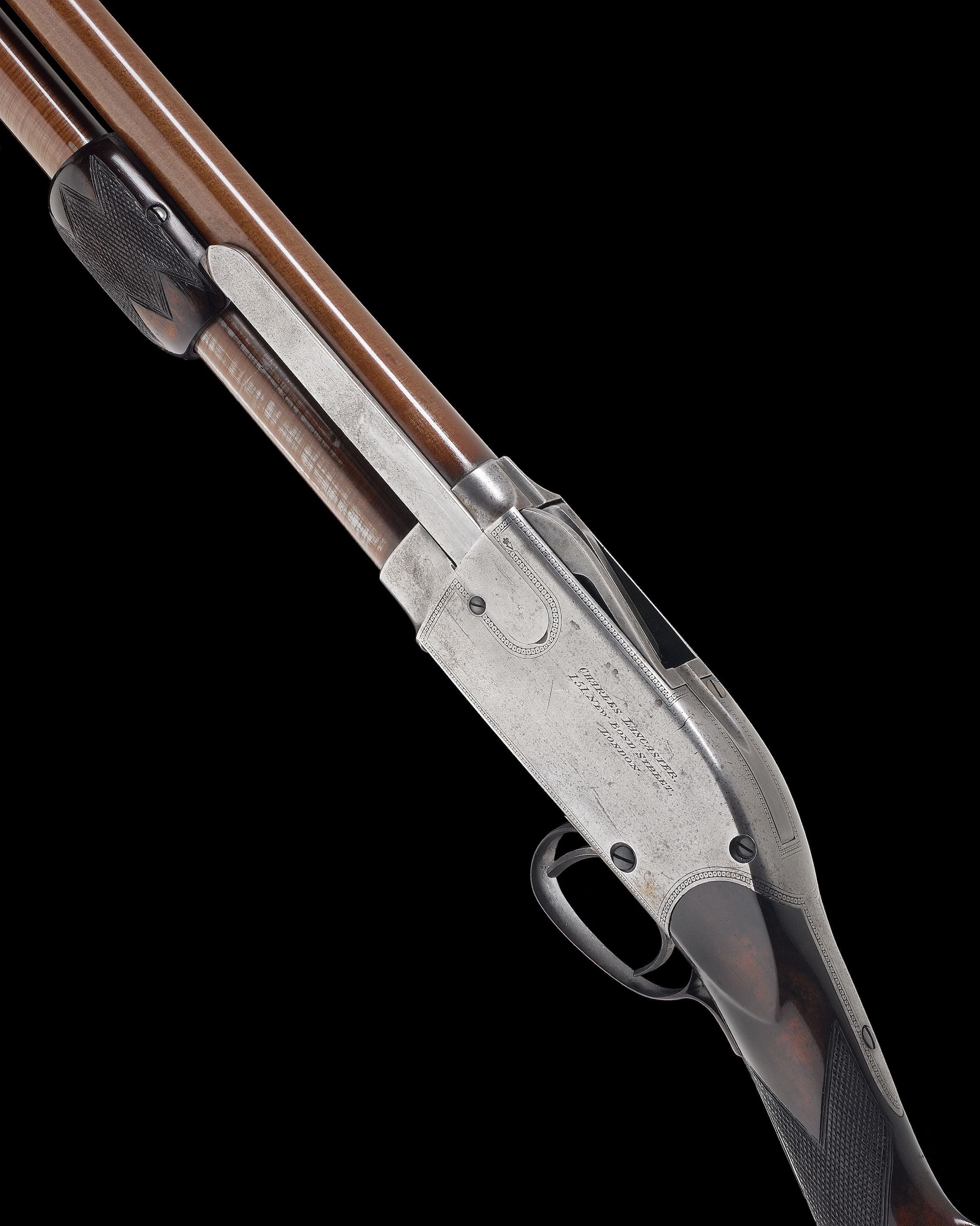Bonhams : A Spencer Roper patent Model 1886 12-bore pump-action shotgun ...
