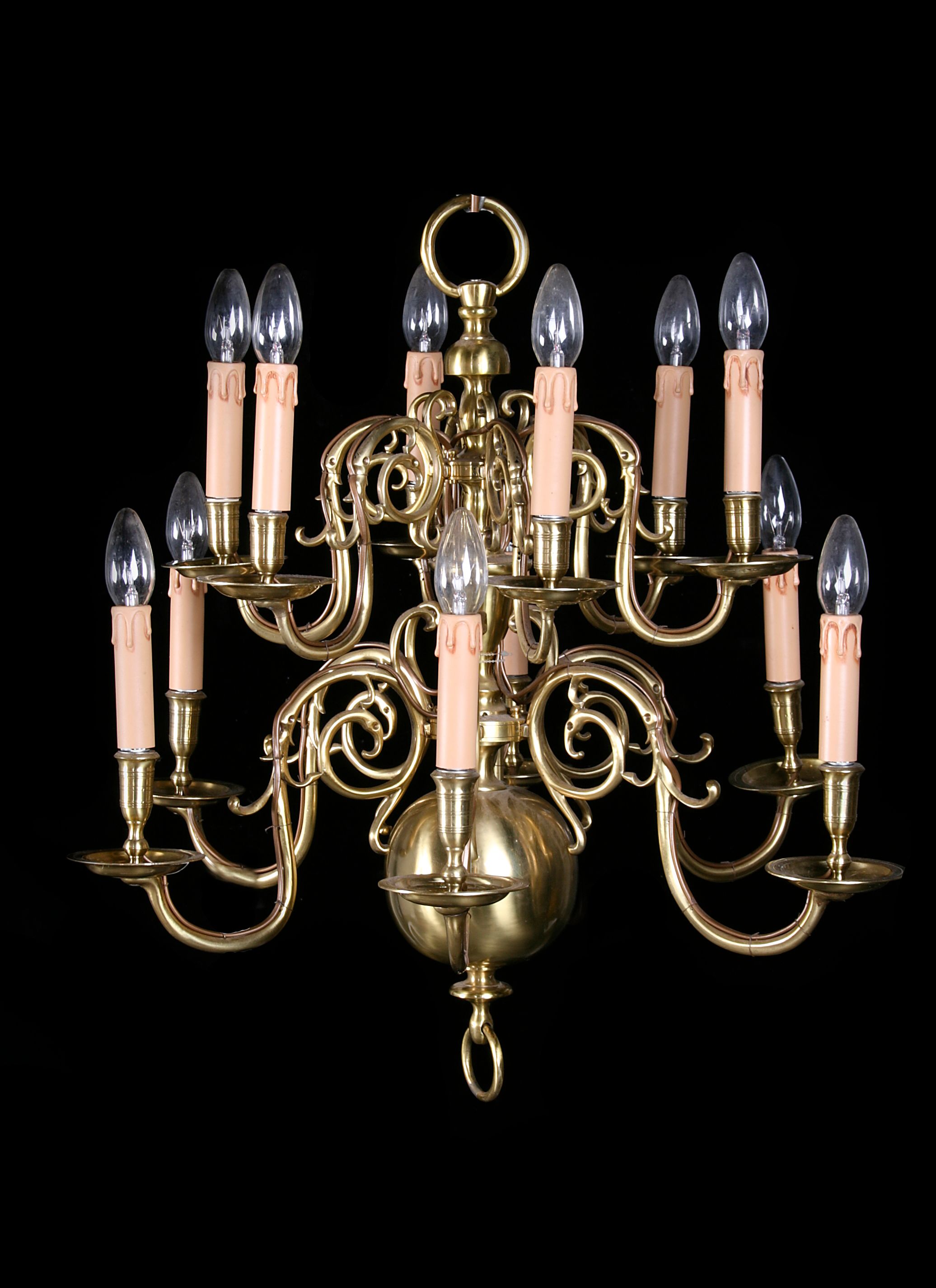 Bonhams : A Dutch style brass two tier chandelier19th century