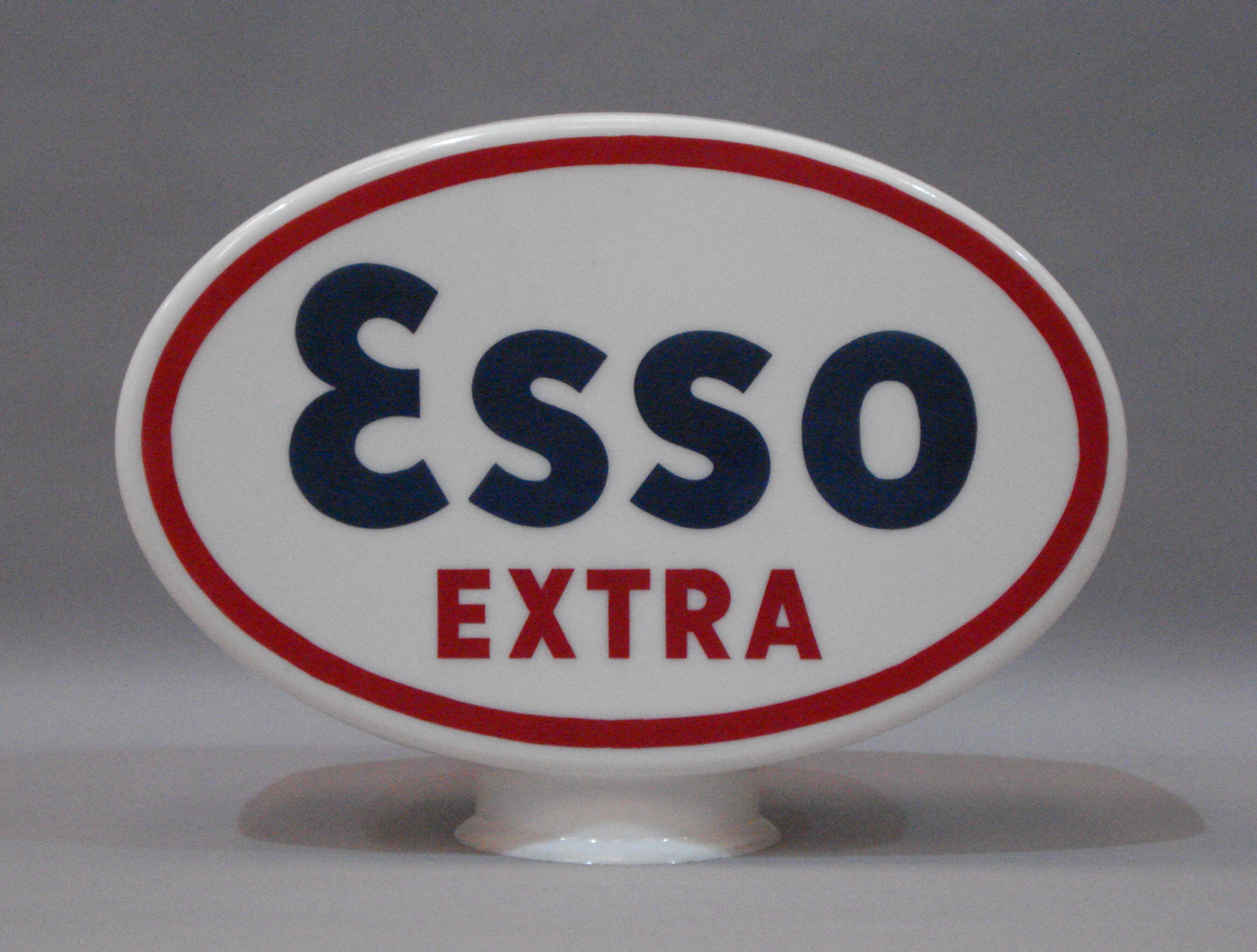 Bonhams Cars : An Esso Extra glass petrol pump globe,