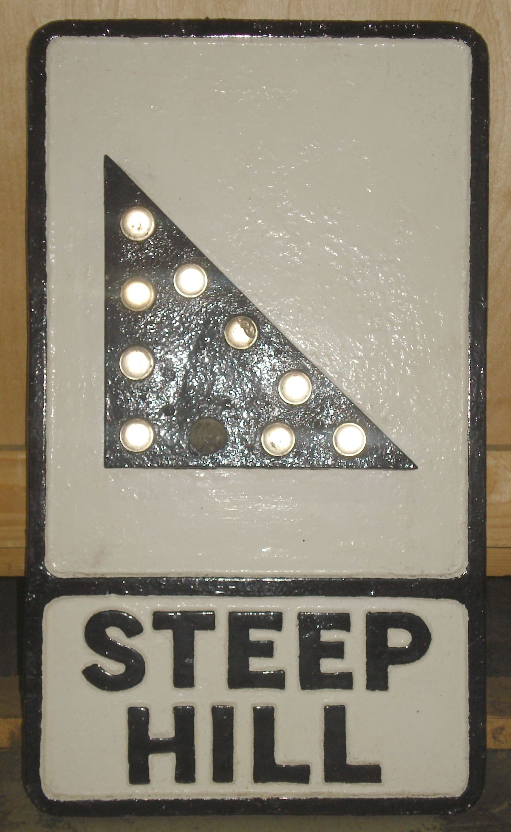 Bonhams Cars : A 'Steep Hill' road sign,