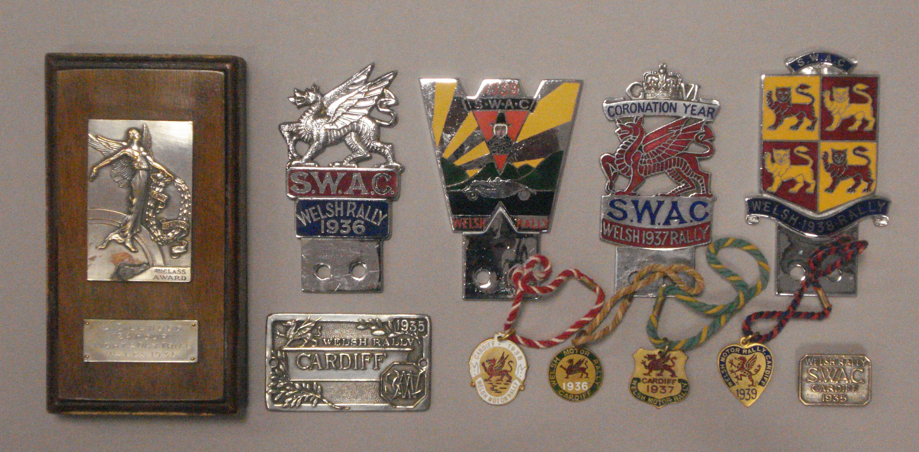 Bonhams Cars : A lot of pre war Welsh Rally badges,