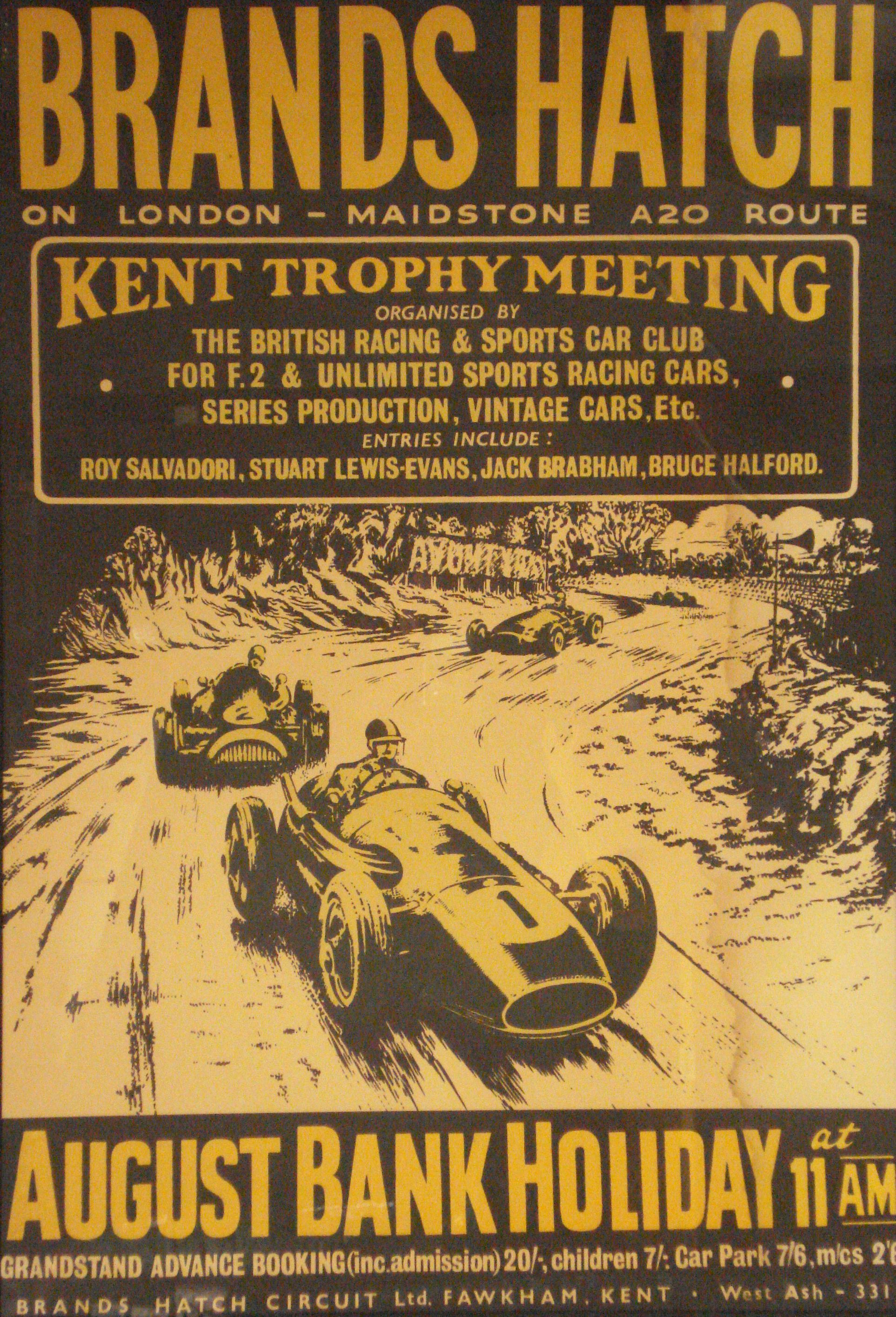Bonhams Cars : Brands Hatch, Kent Trophy Meeting, an original poster ...