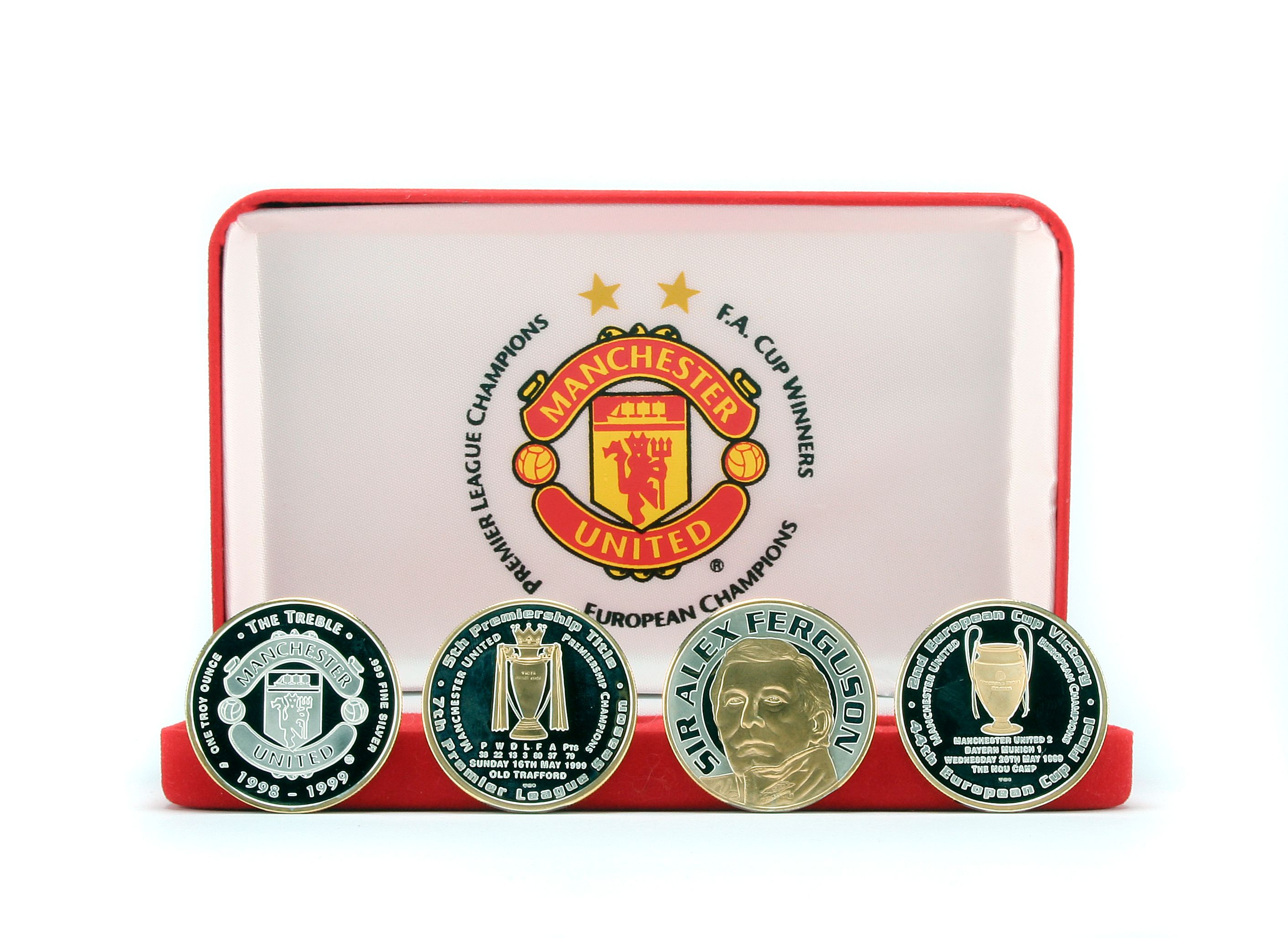 Bonhams : Franklin Mint limited edition Manchester United treble season ...