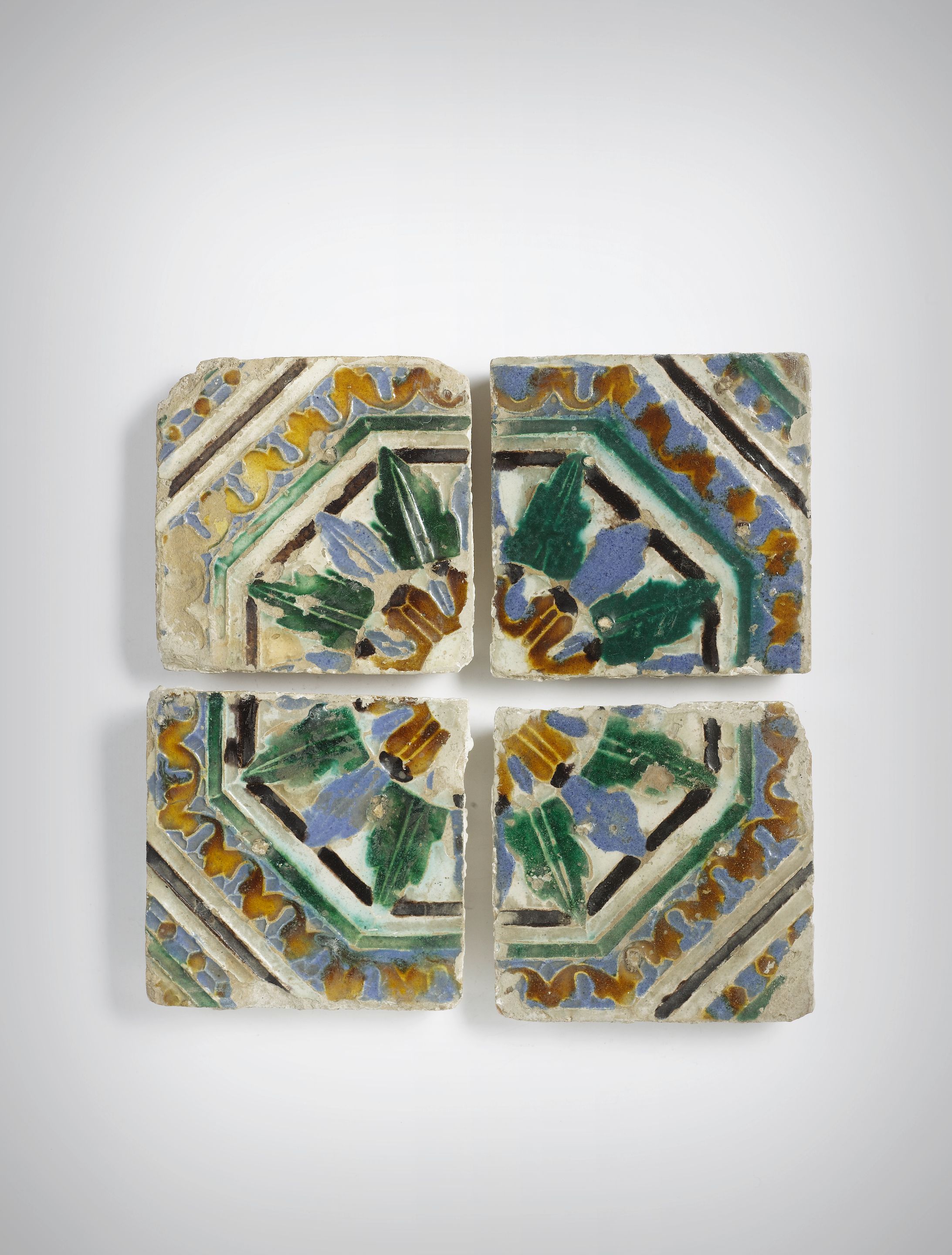 Bonhams : A collection of Spanish ceiling tiles 16th century