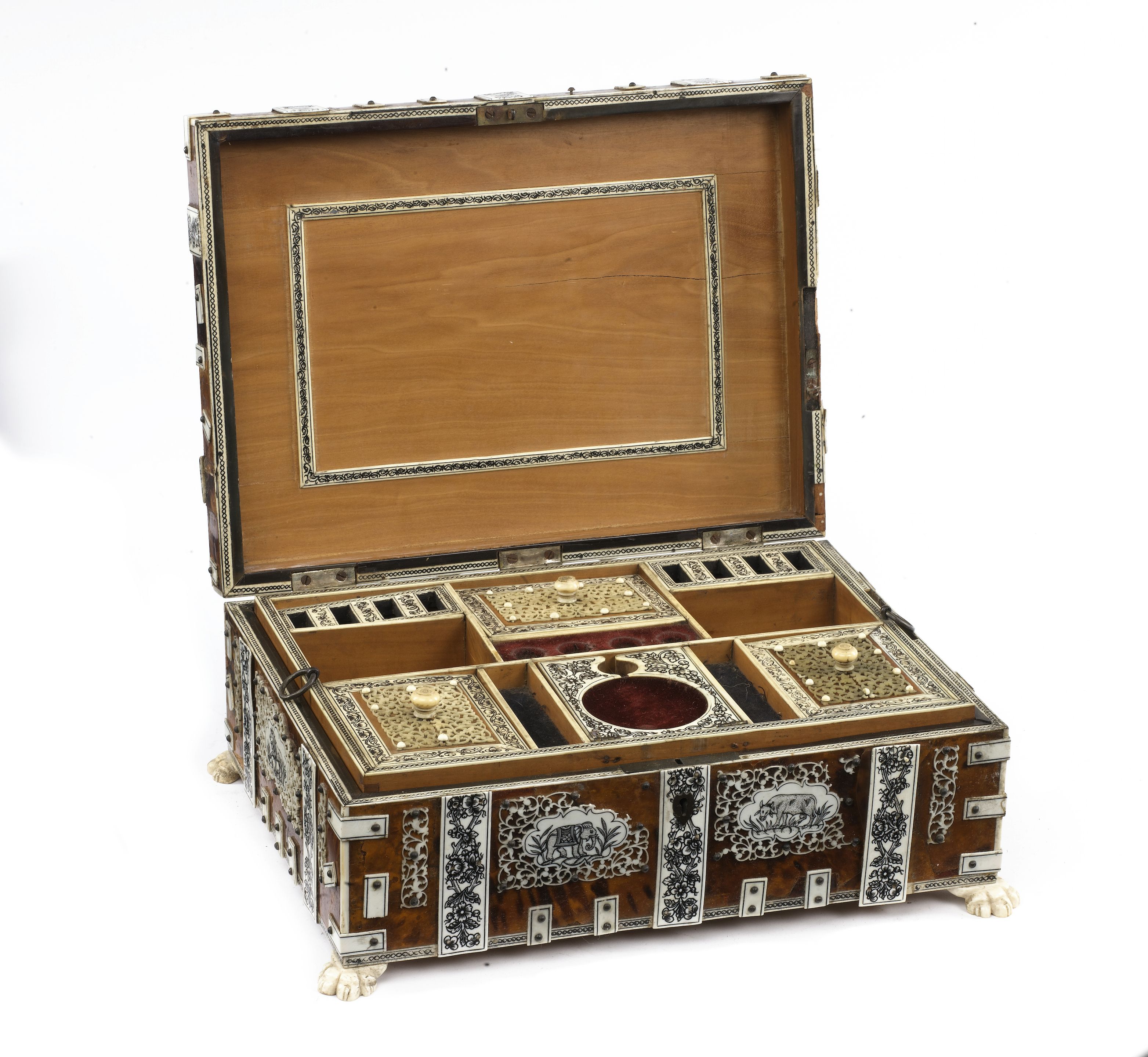 Bonhams : An early 20th century Anglo Indian tortoiseshell and ivory ...