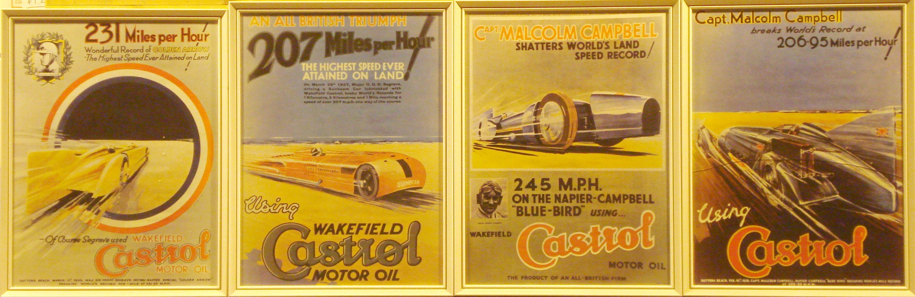 Bonhams Cars : Four reproduction Castrol posters,