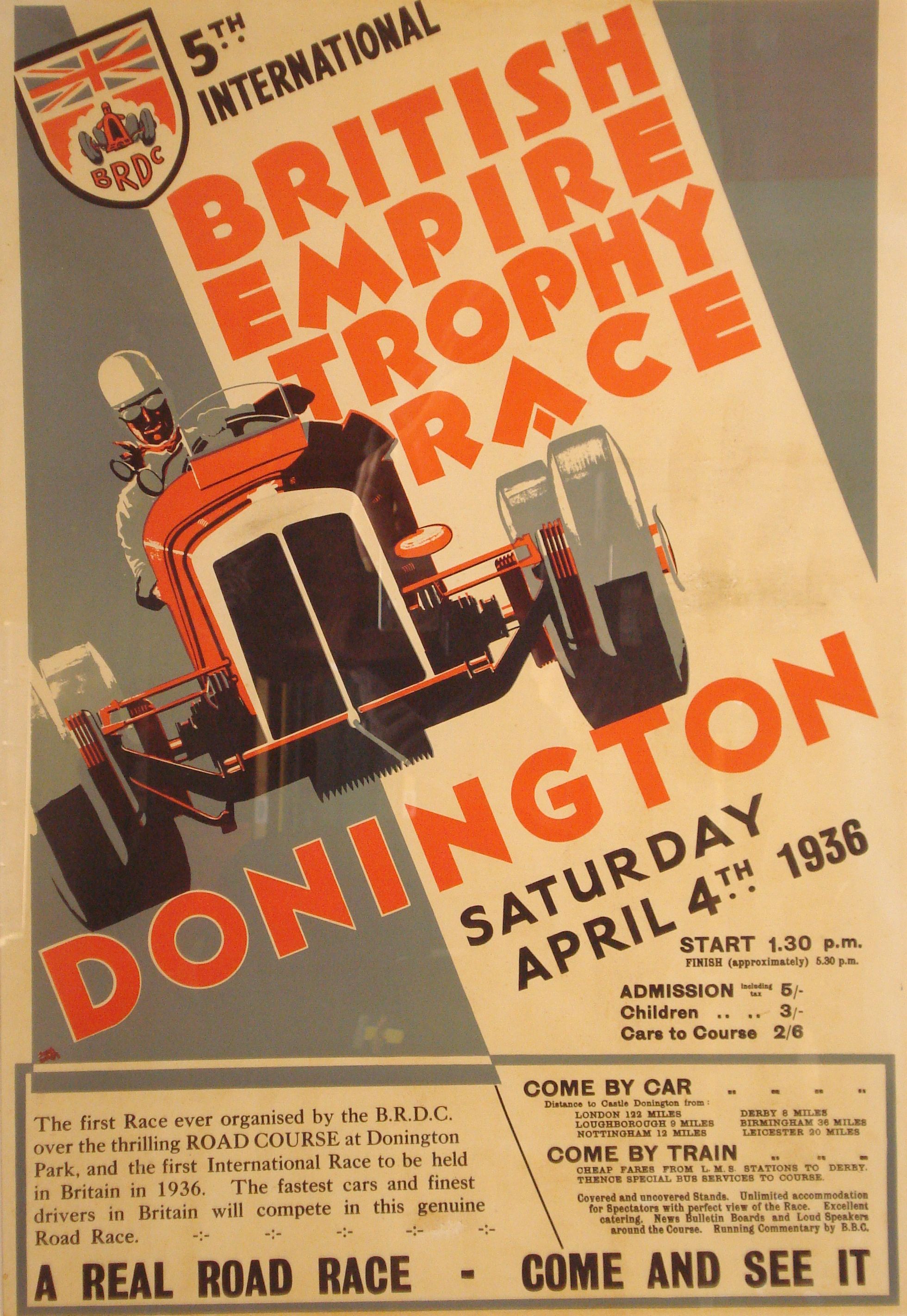 Bonhams Cars : A 1936 British Empire Trophy Race Donington advertising ...
