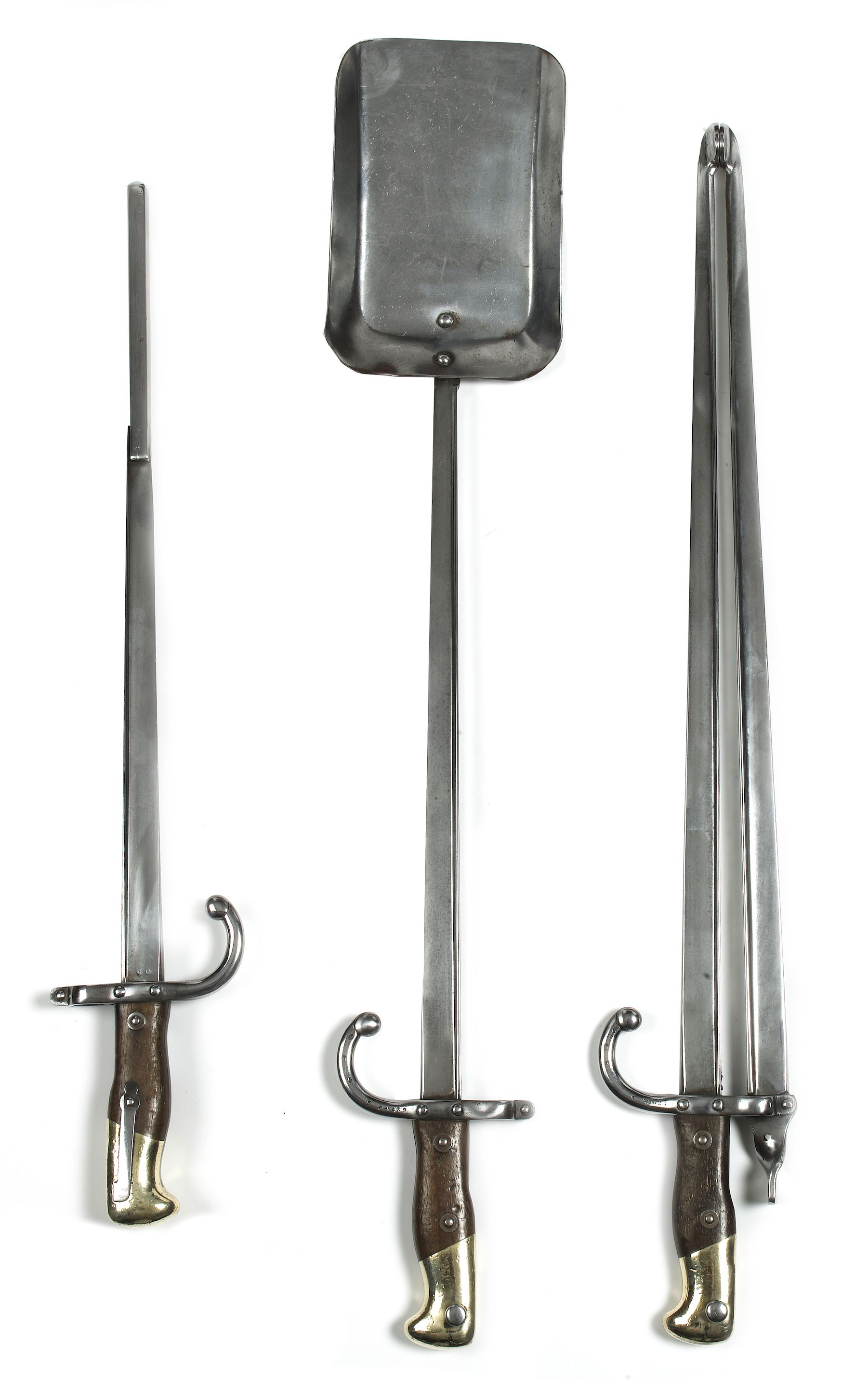 Bonhams : An unusual set of three steel fire irons adapted from 19th ...