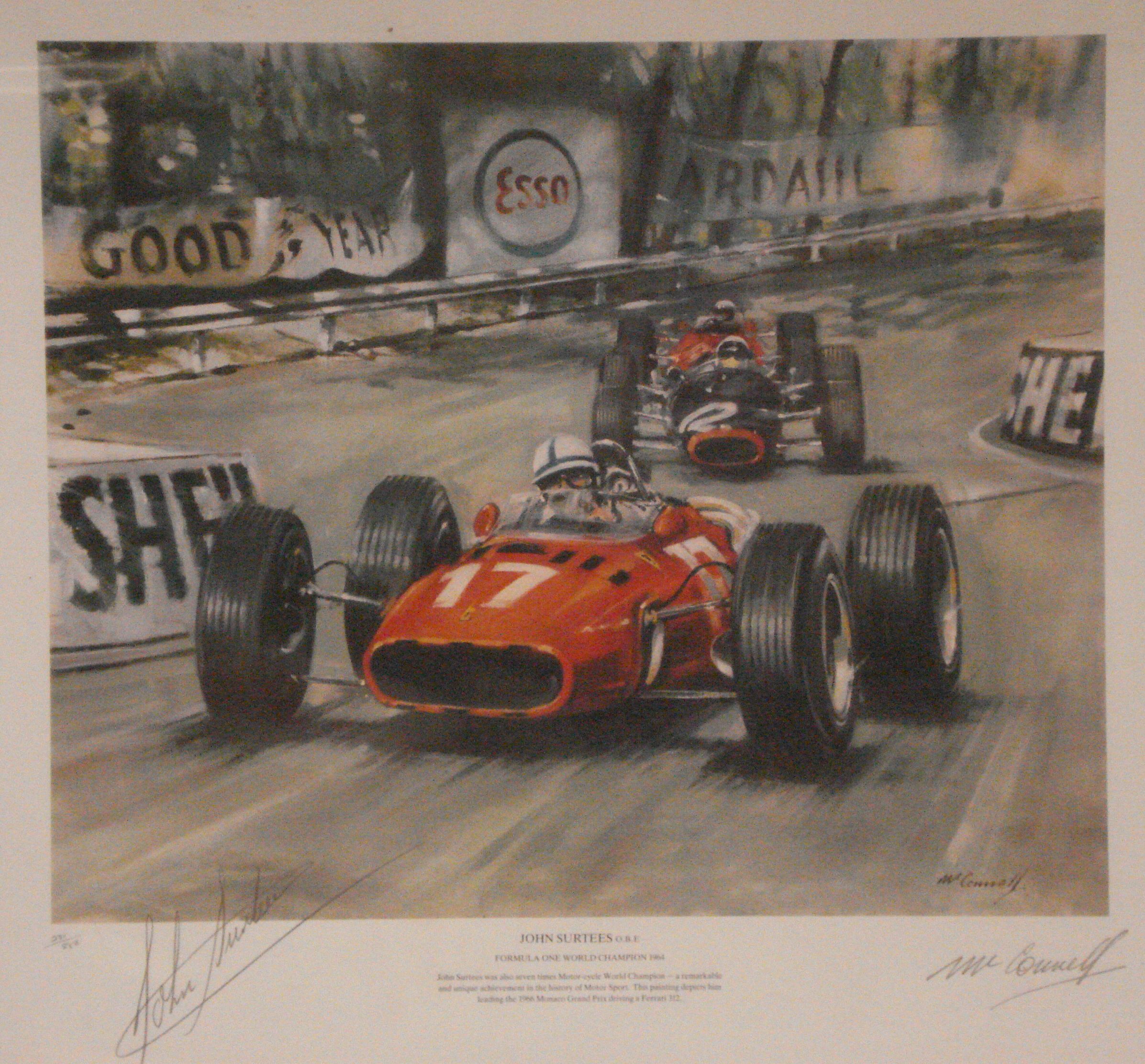 Bonhams Cars : 'John Surtees-1966 Monaco Grand Prix', signed print ...