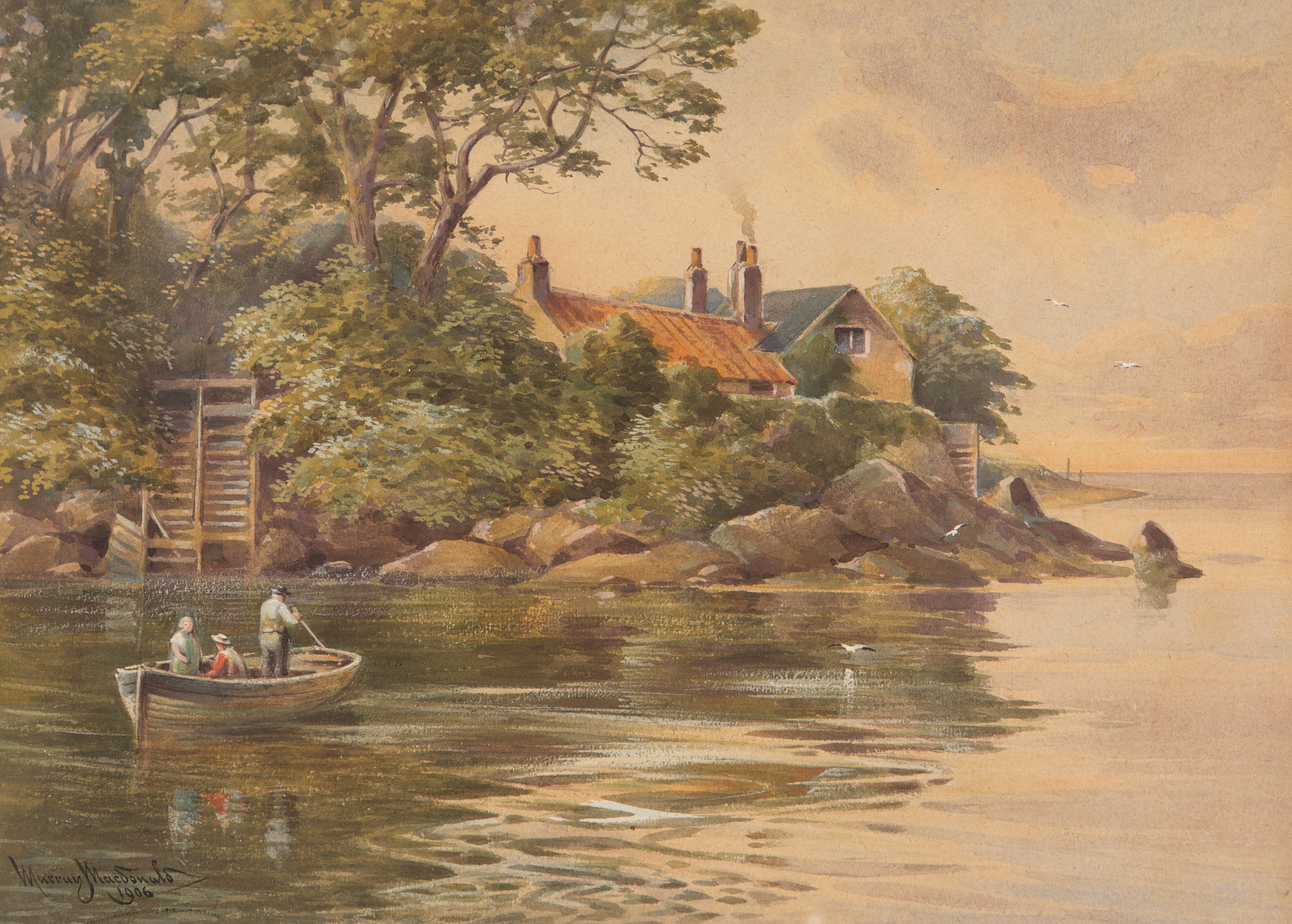 Bonhams : Murray J. Macdonald (British, 20th Century) 'Cramond Ferry ...