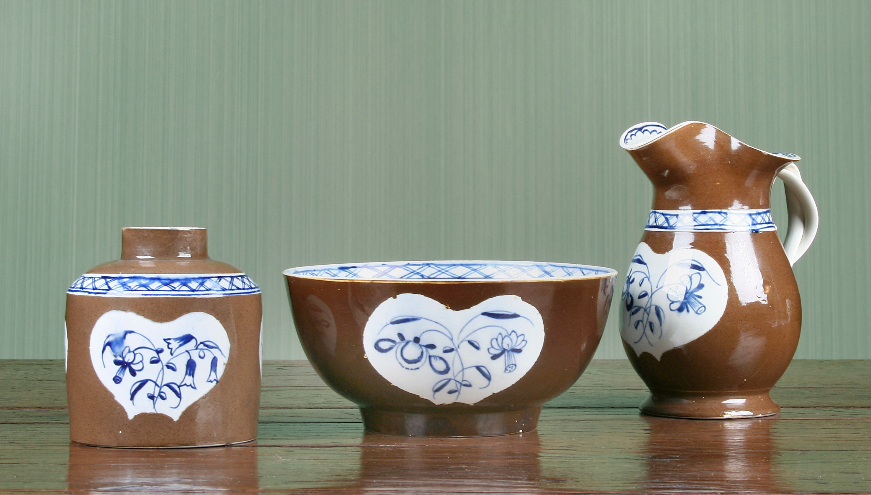 Bonhams : A collection of 'Batavian Ware' items, probably Leeds pottery ...