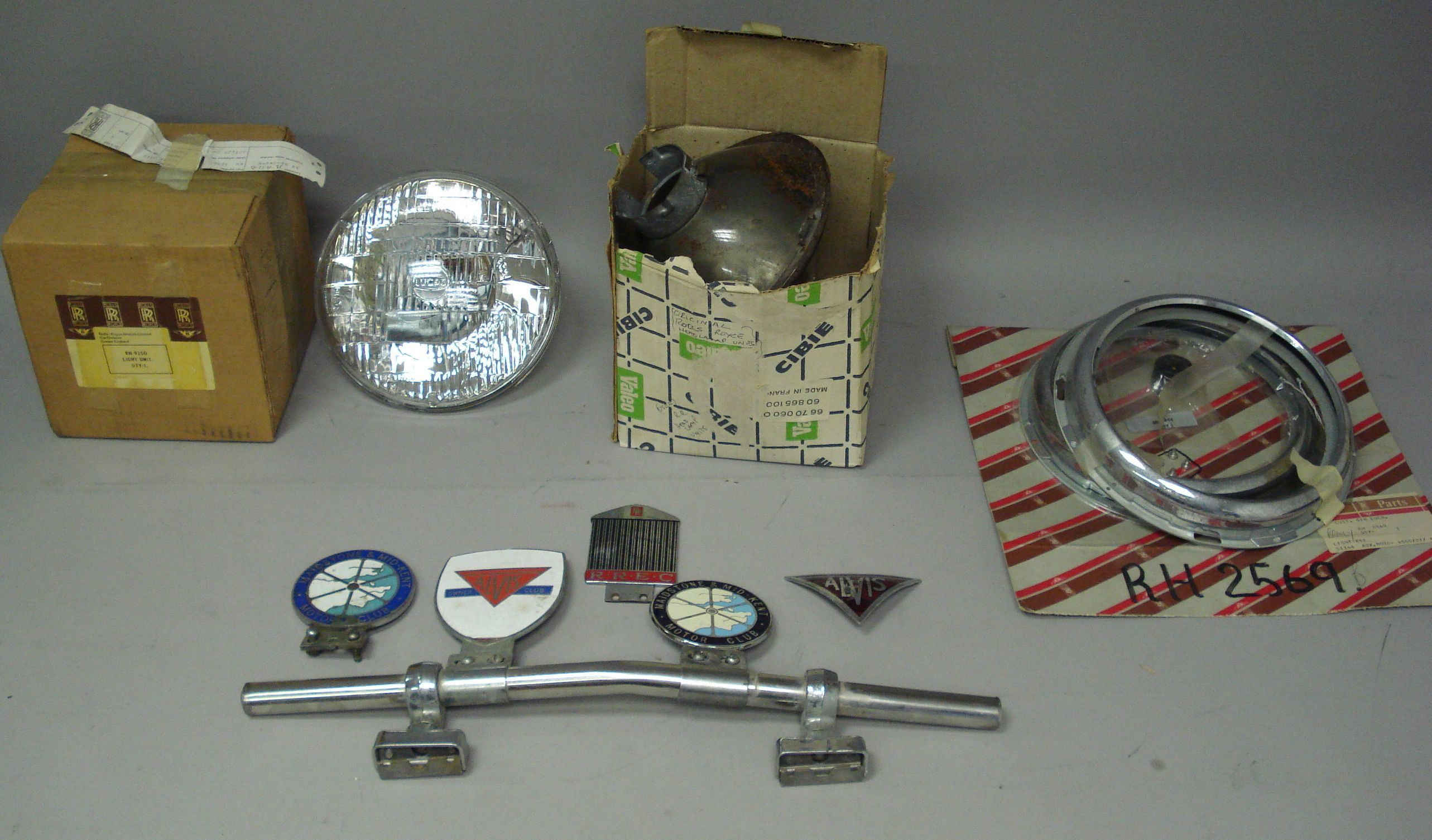 Bonhams Cars : A badge bar fitted with enamel Alvis owner's club and ...