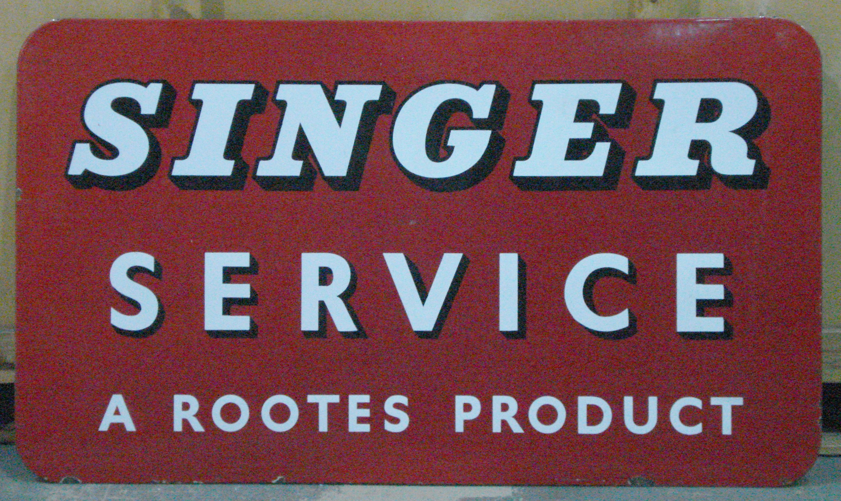 Bonhams Cars : A Singer Service - A Rootes Product enamel sign,