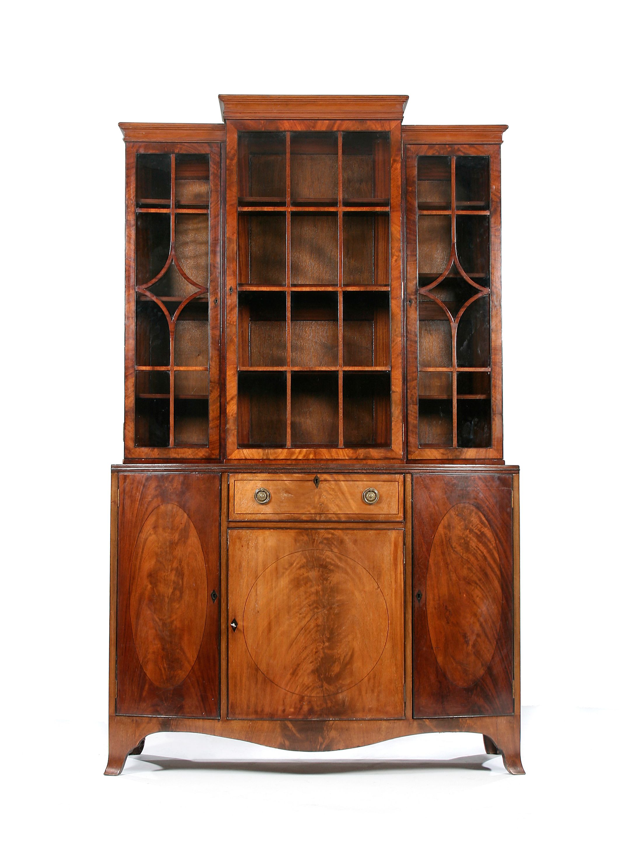 Bonhams : A Maple & Co mahogany bowfront bookcase cabinet, 20th Century ...